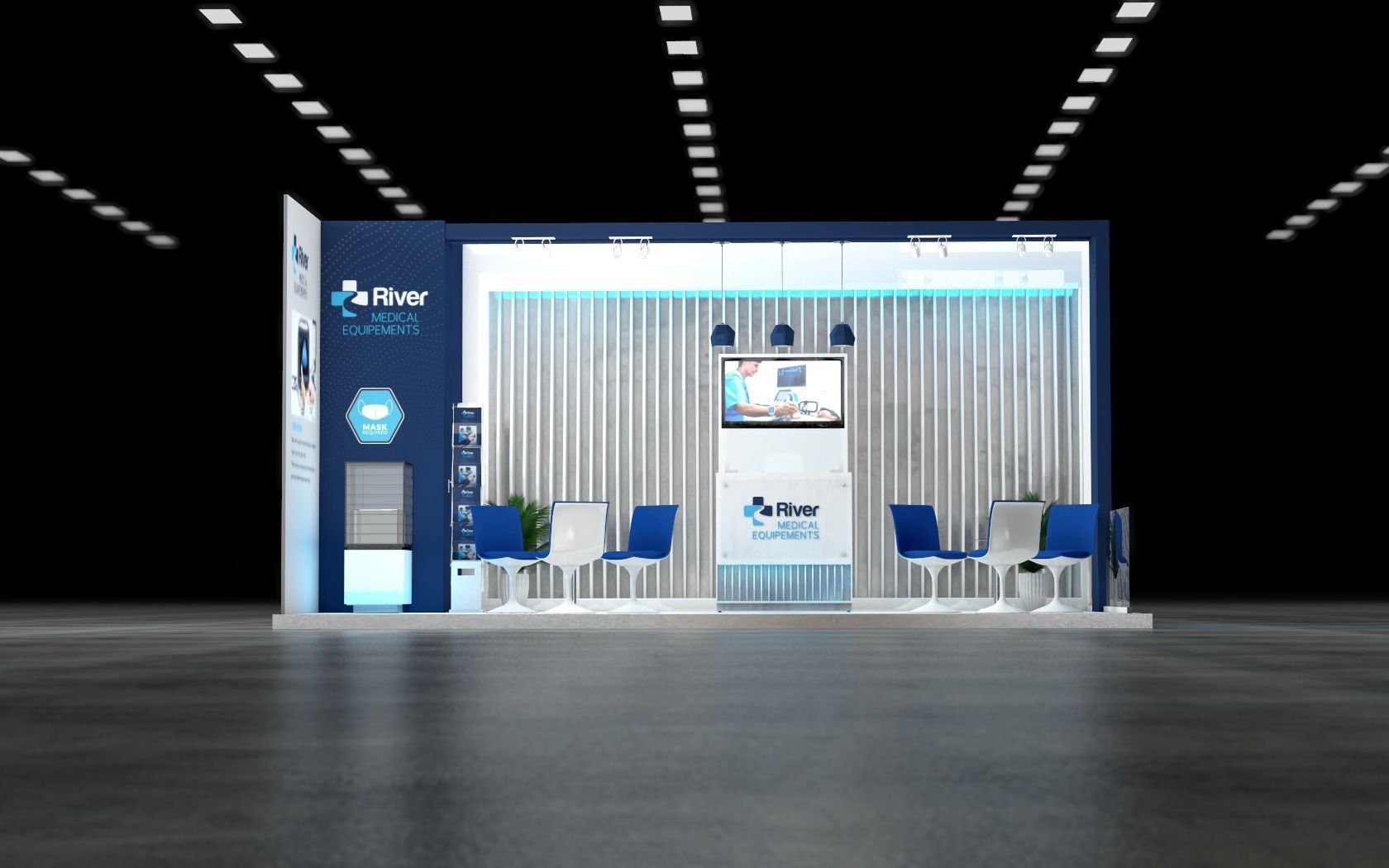 Medical exhibition stand 3D model | CGTrader