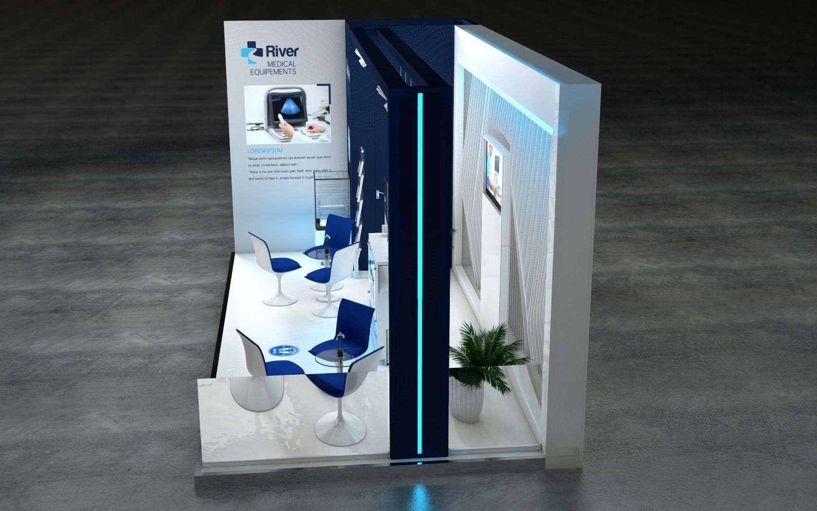 Medical exhibition stand 3D model | CGTrader