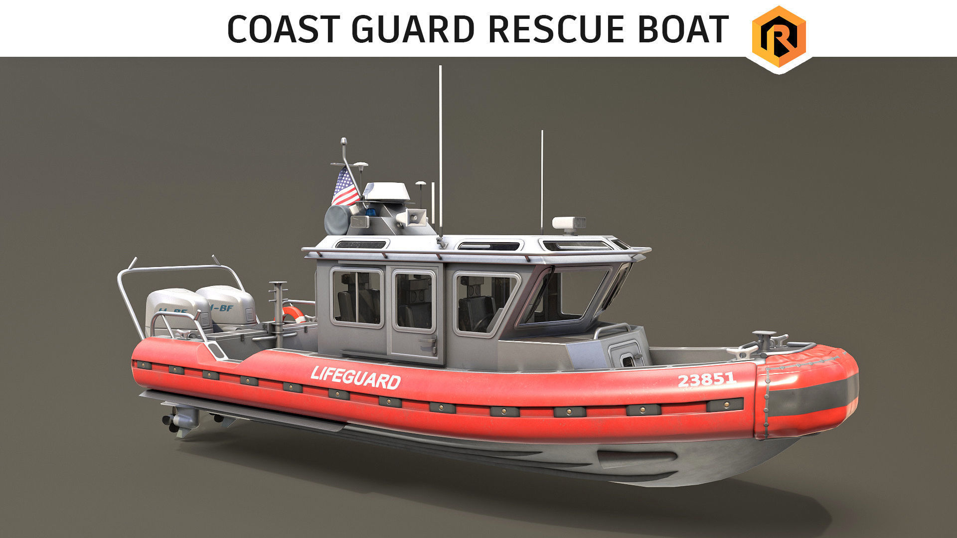 3D model Coast Guard Rescue Boat VR / AR / low-poly | CGTrader