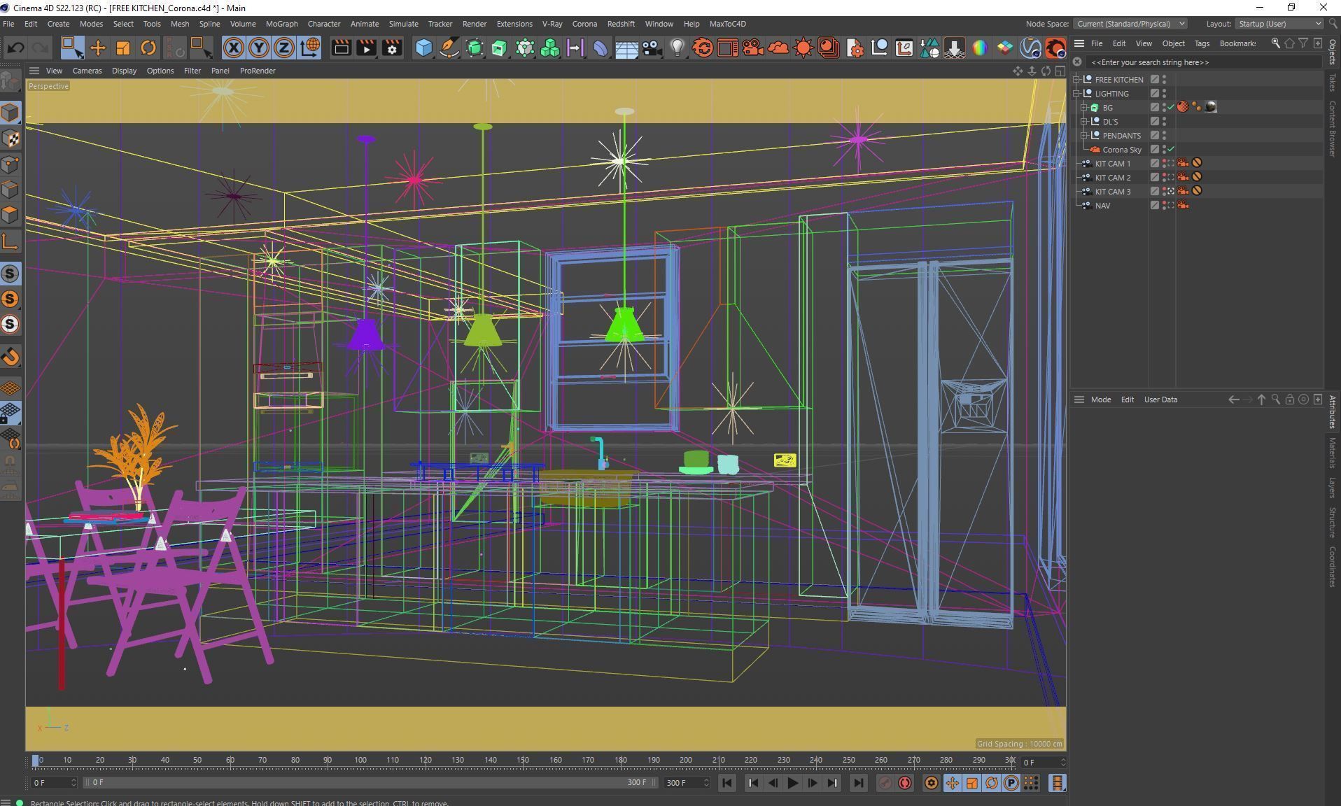 Corona - C4D Scene files - FREE KITCHEN 3D model free 3D model | CGTrader