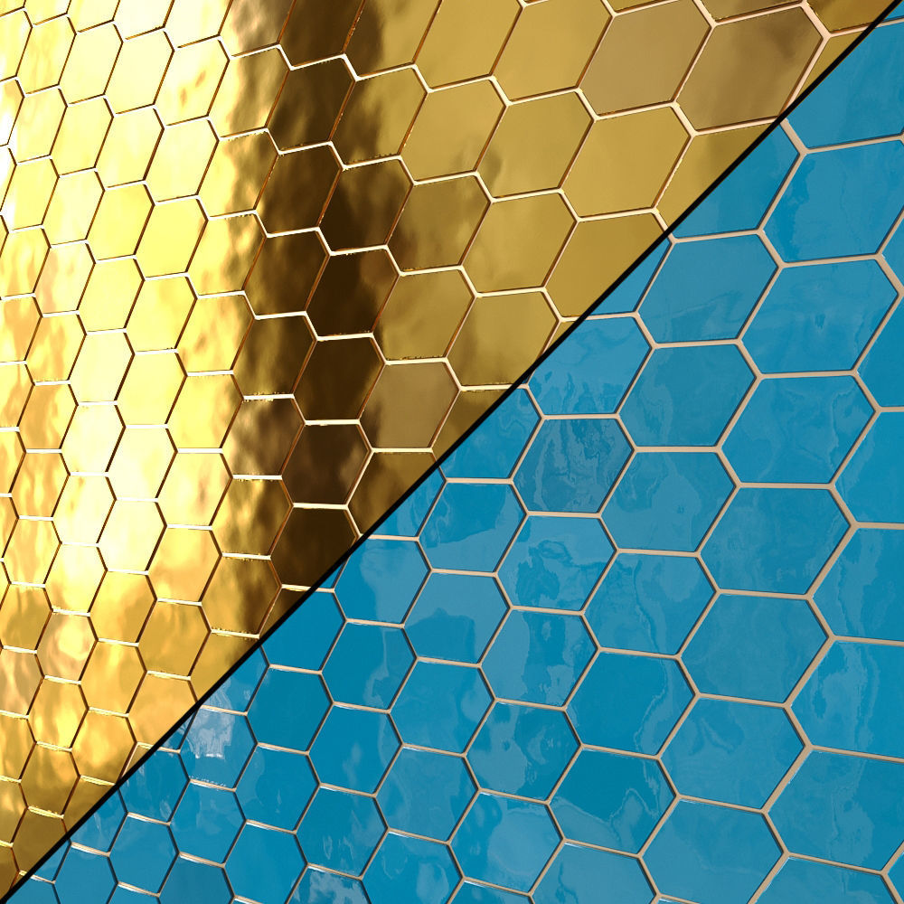 Benzene tile 10 types 3D model | CGTrader