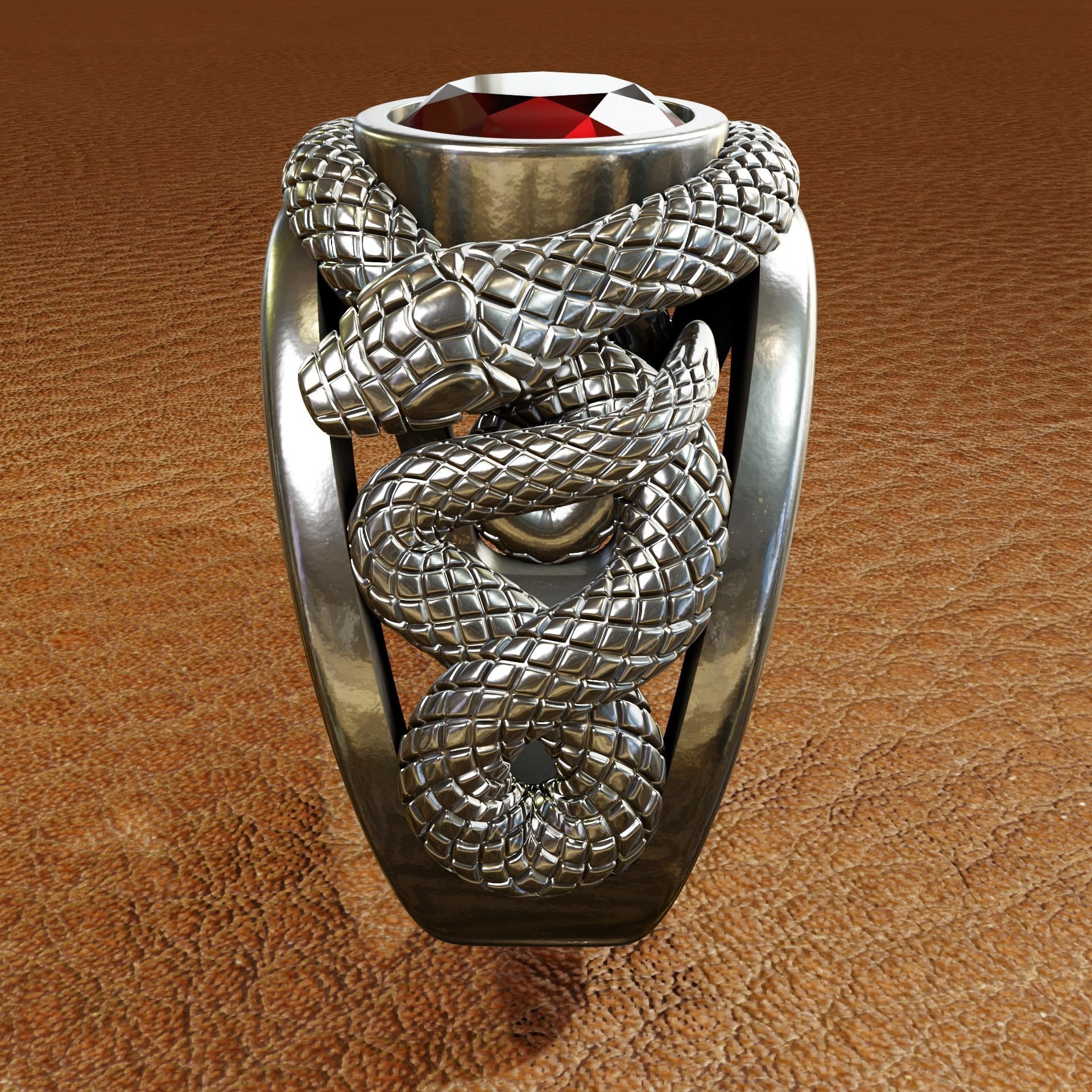 Snake Ring 3D model 3D printable | CGTrader