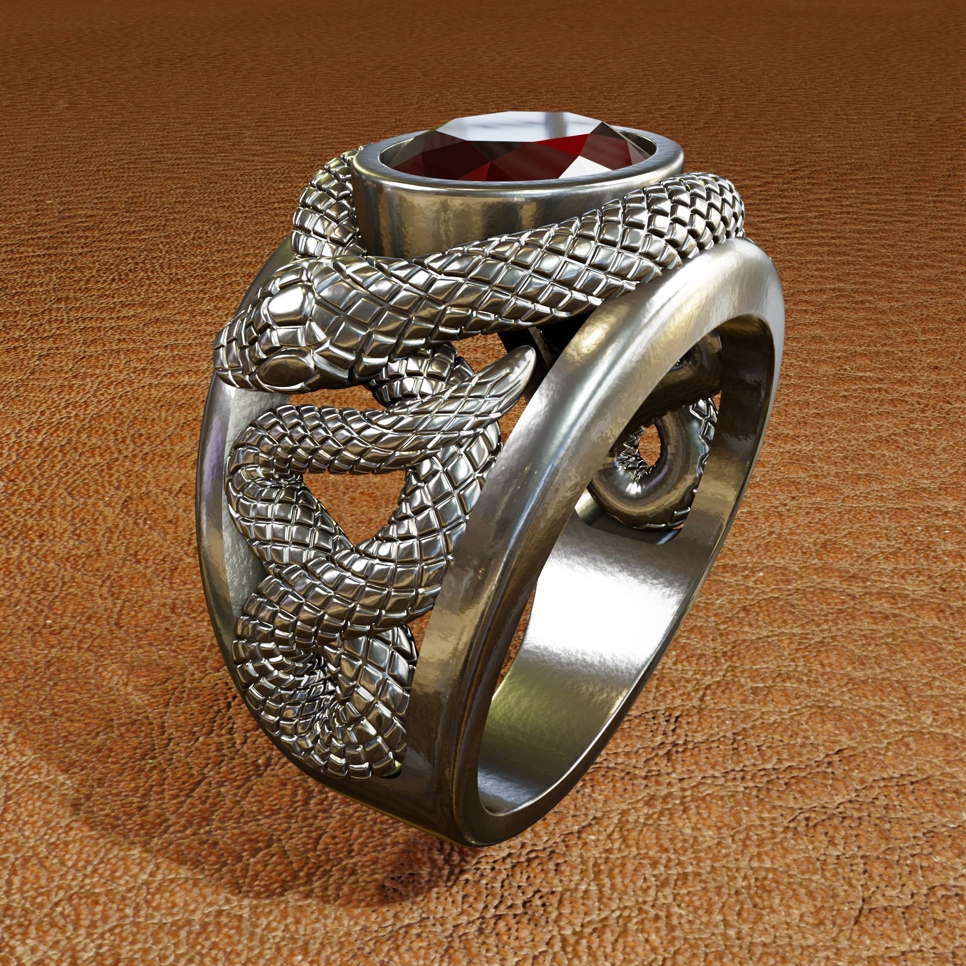 Snake Ring 3D model 3D printable | CGTrader