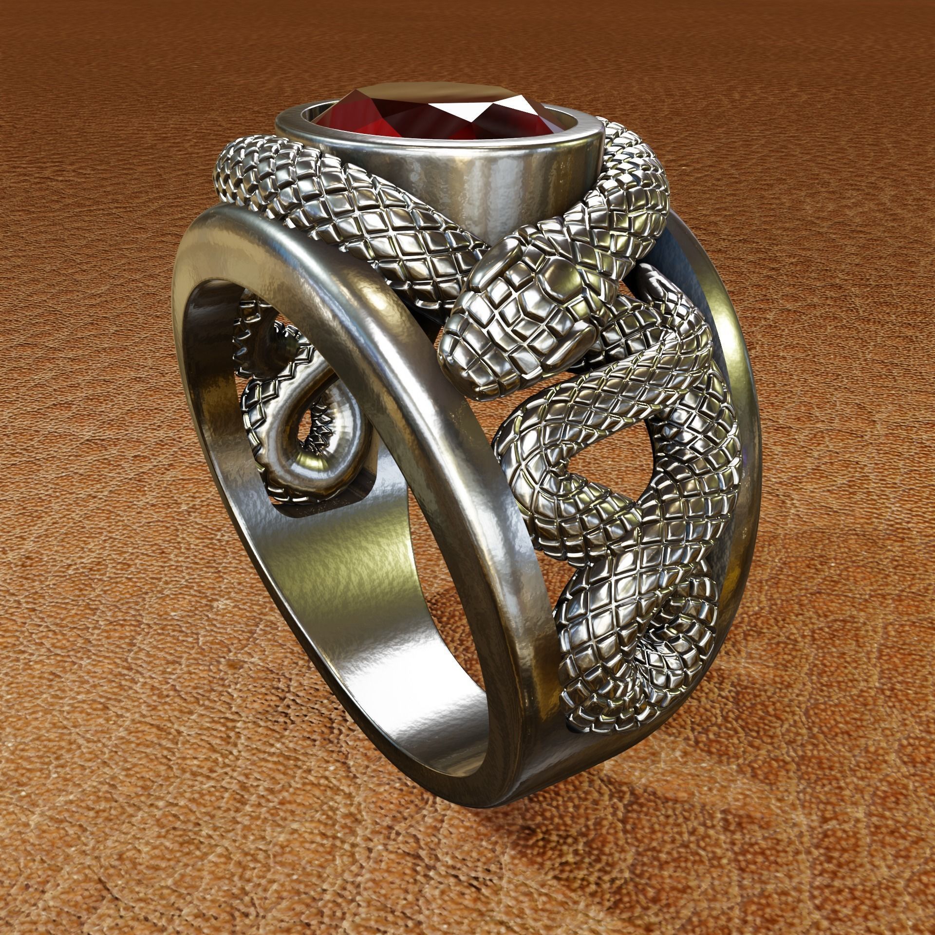 Snake Ring 3D model 3D printable | CGTrader