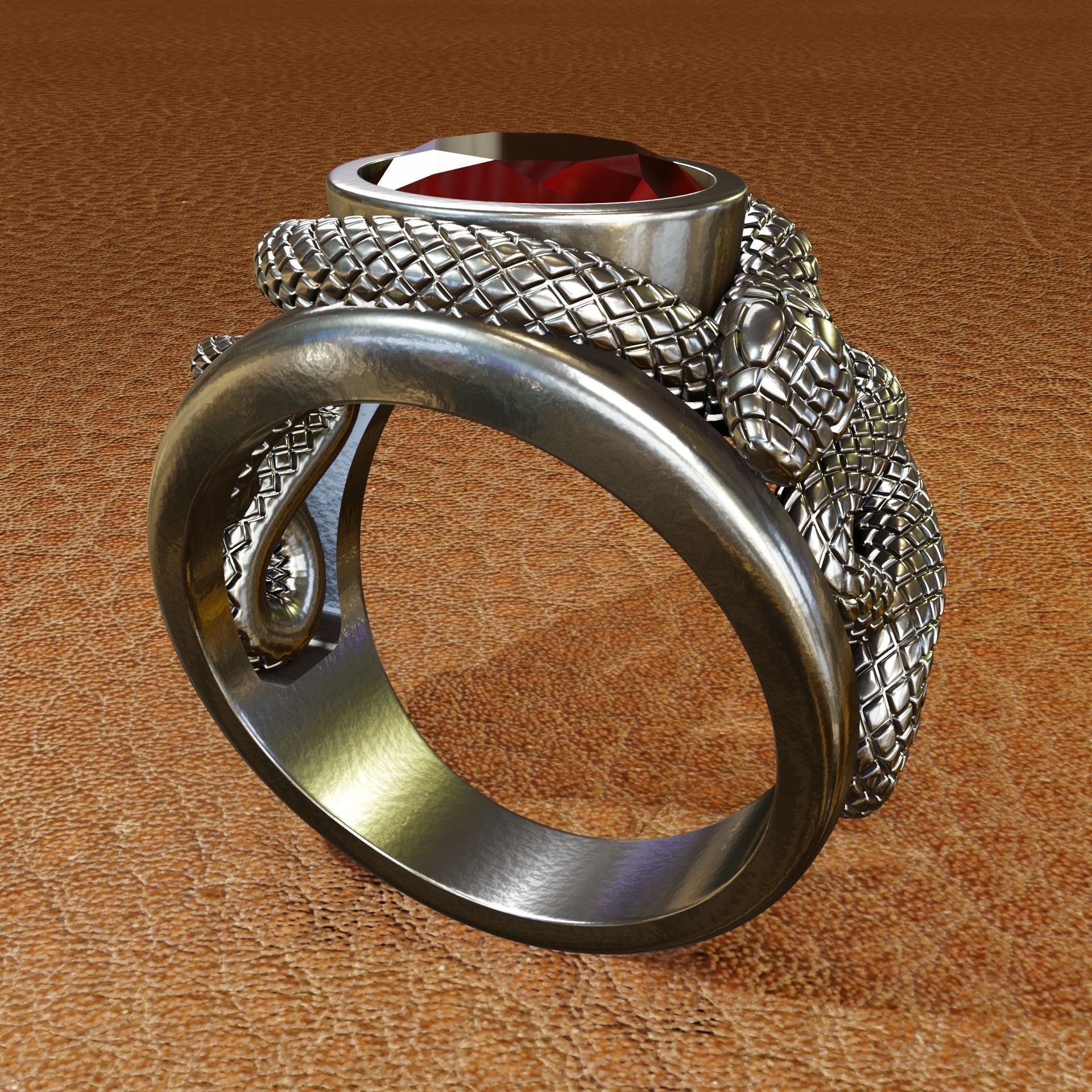 Snake Ring 3D model 3D printable | CGTrader