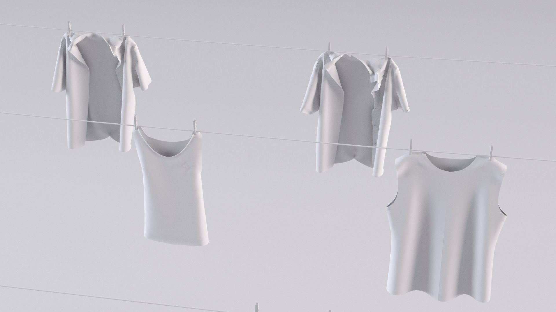 16 clothes hanging collection 3D model | CGTrader