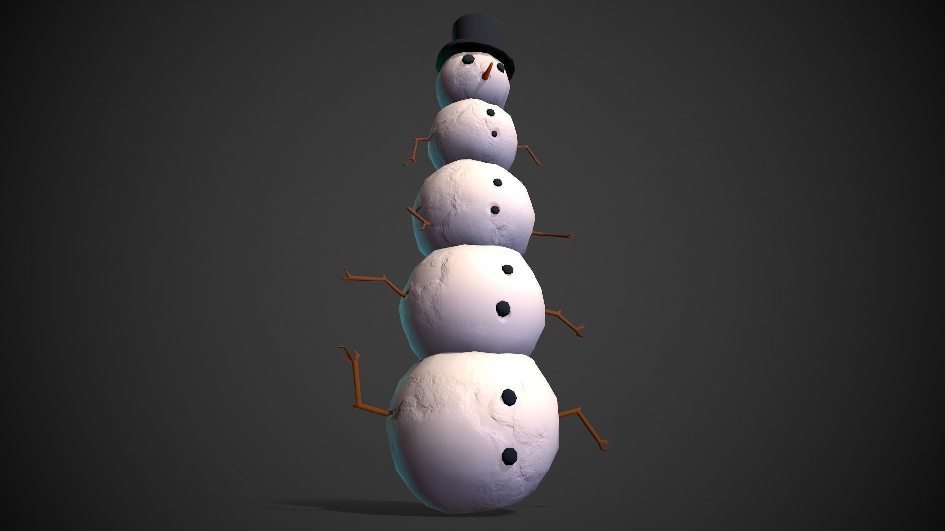 3D model Tall Snowman VR / AR / low-poly | CGTrader