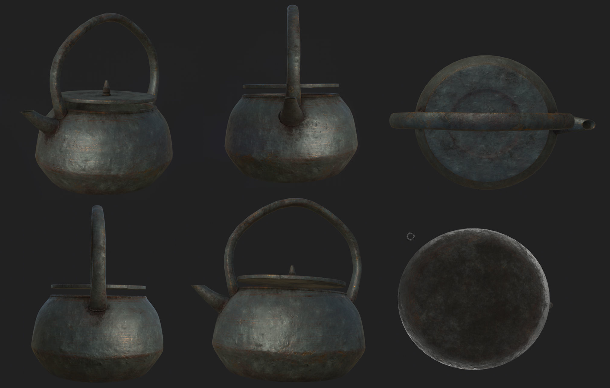 Cauldron iron teapot free 3D model | CGTrader