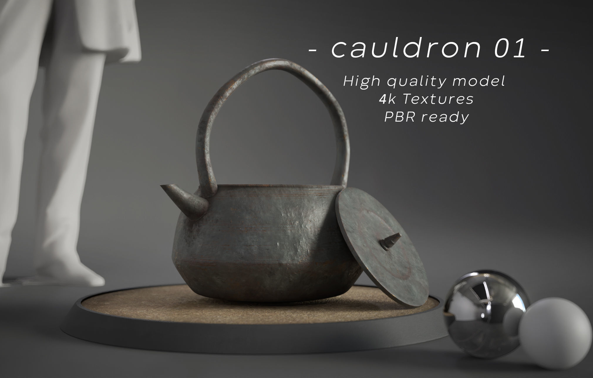 Cauldron iron teapot free 3D model | CGTrader