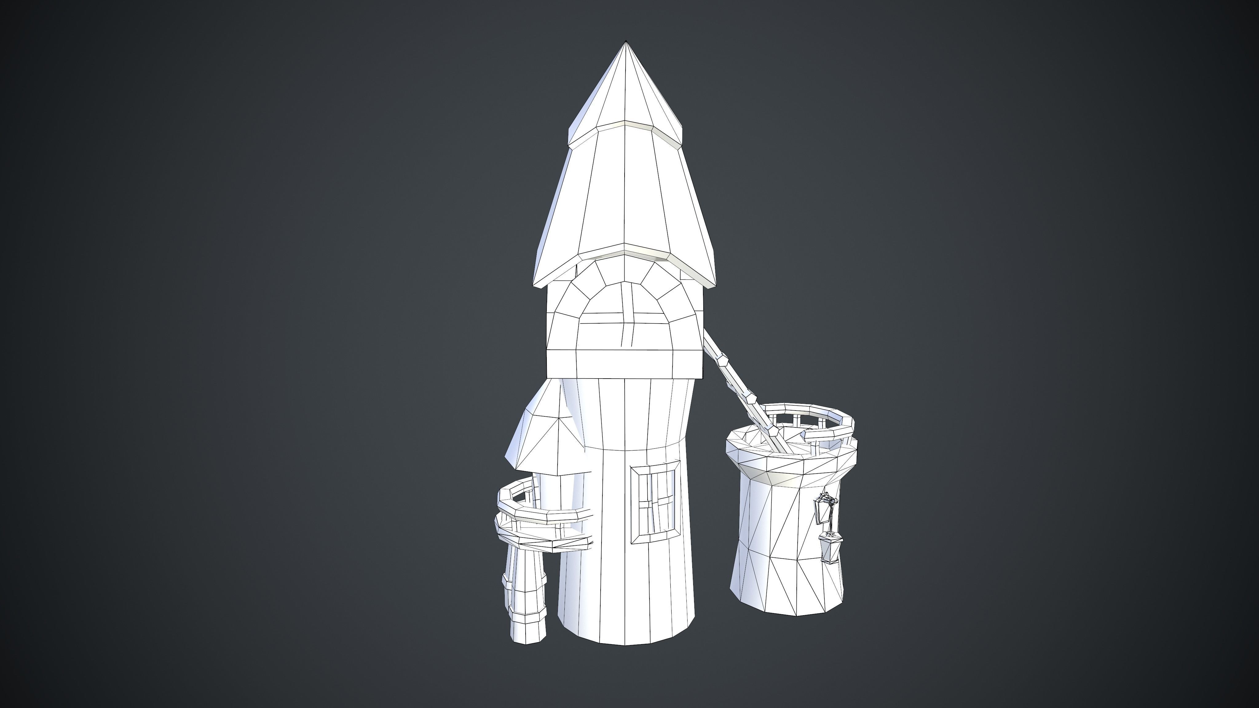 3D model Cartoon Magic tower VR / AR / low-poly | CGTrader