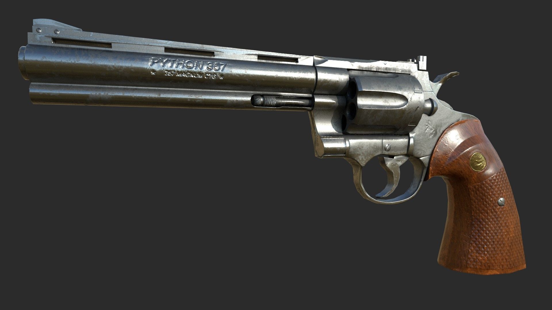 3D model Colt Phyton Magnum 357 - PBR Game ready prop VR / AR / low ...