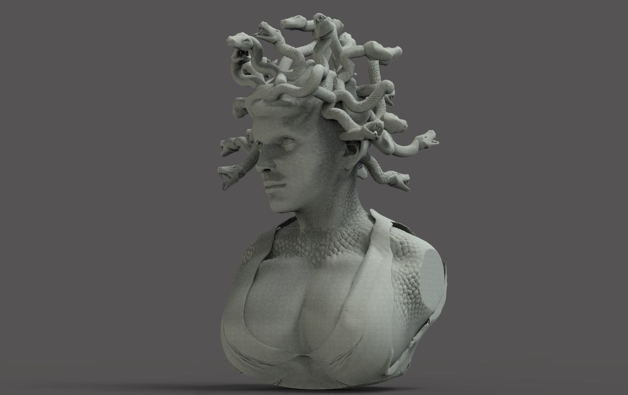 Medussa Bust 3D model 3D printable | CGTrader