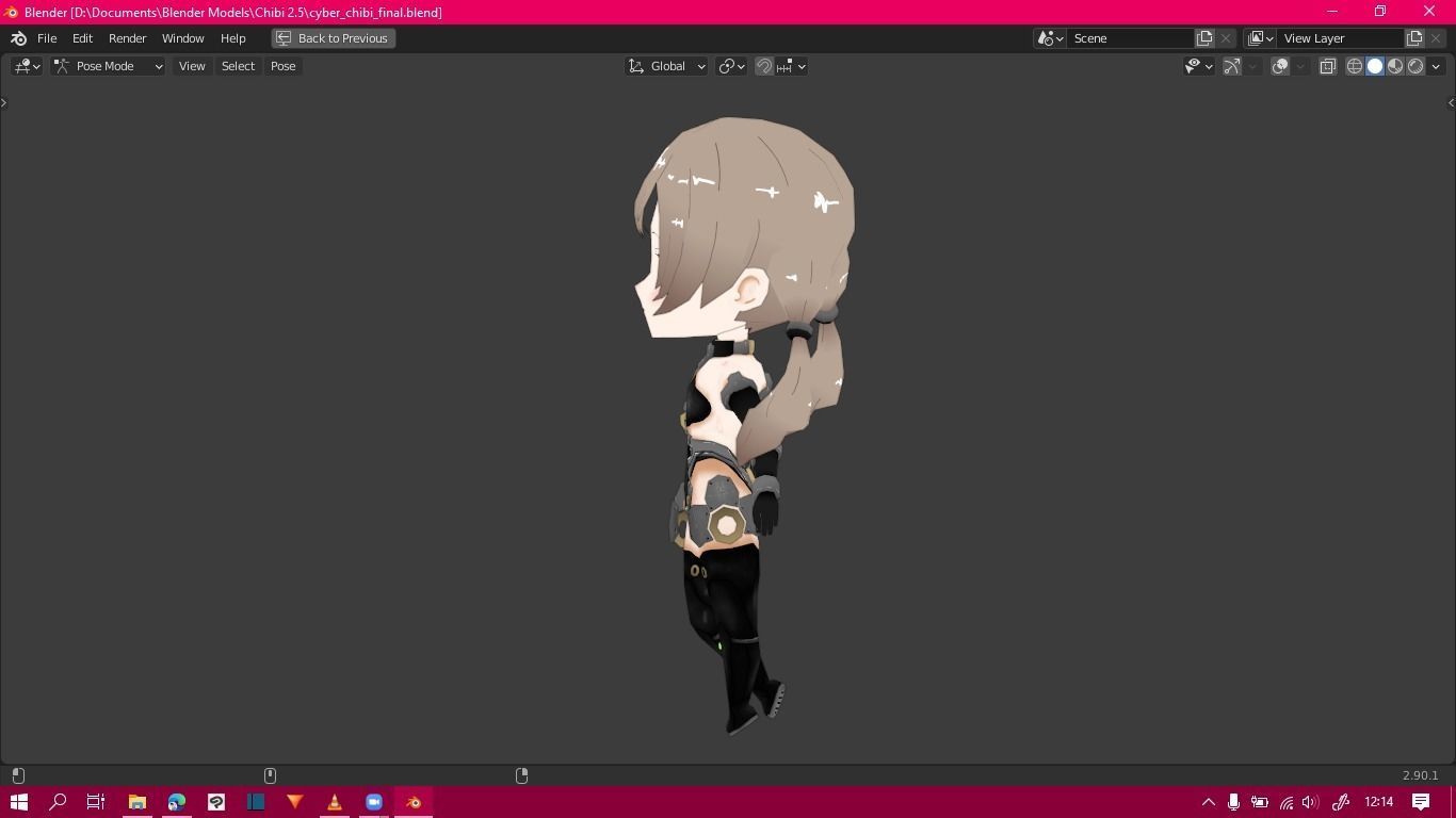 3D model Cyber Chibi - Anime Chibi Low Poly RIGGED Blender Model VR ...