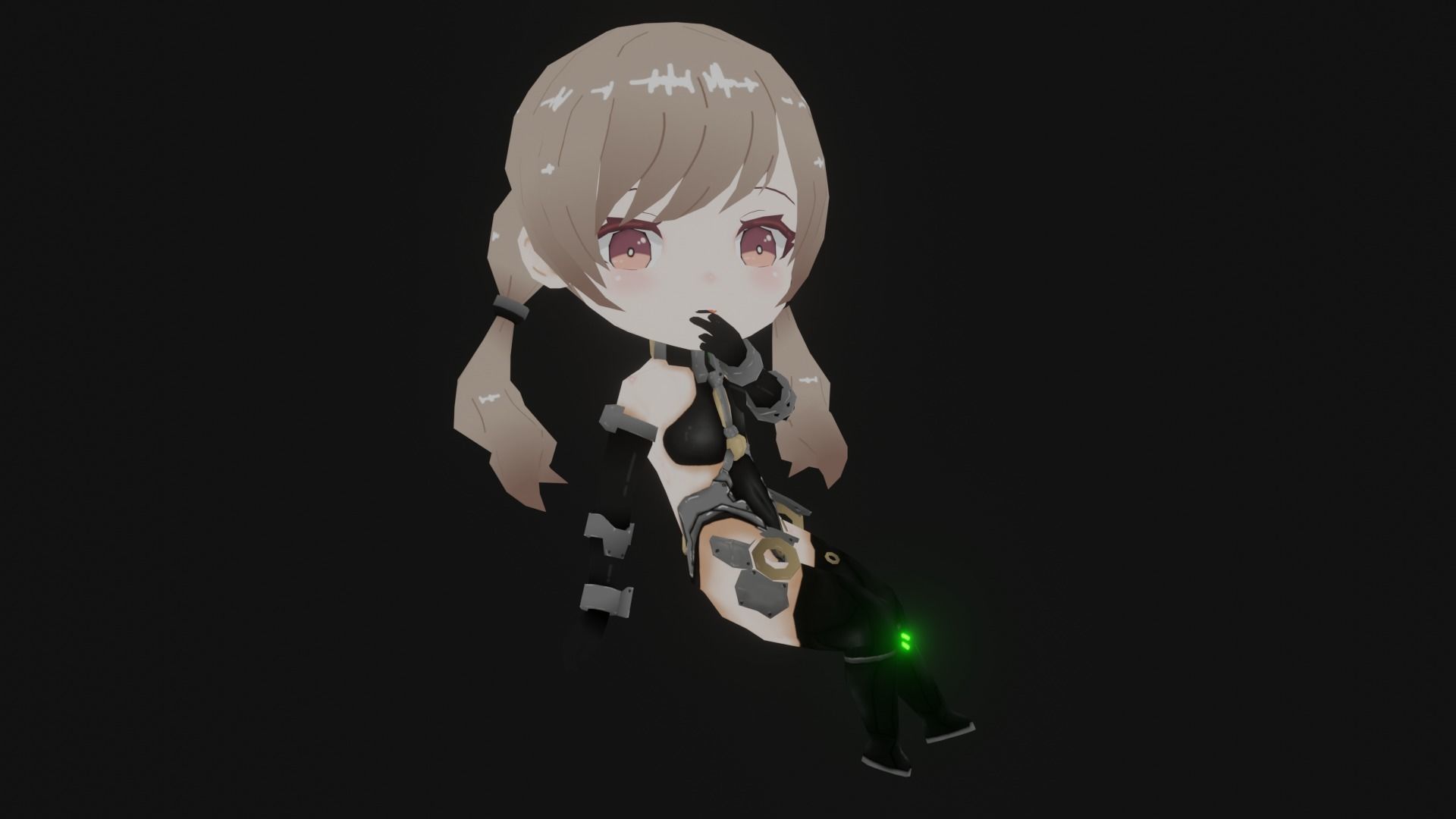 3D model Cyber Chibi - Anime Chibi Low Poly RIGGED Blender Model VR ...