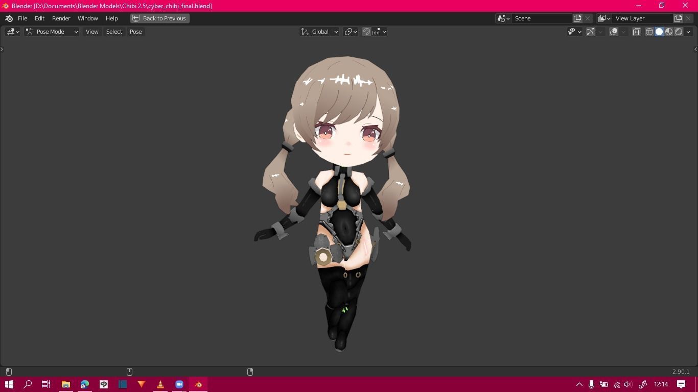 3D model Cyber Chibi - Anime Chibi Low Poly RIGGED Blender Model VR ...