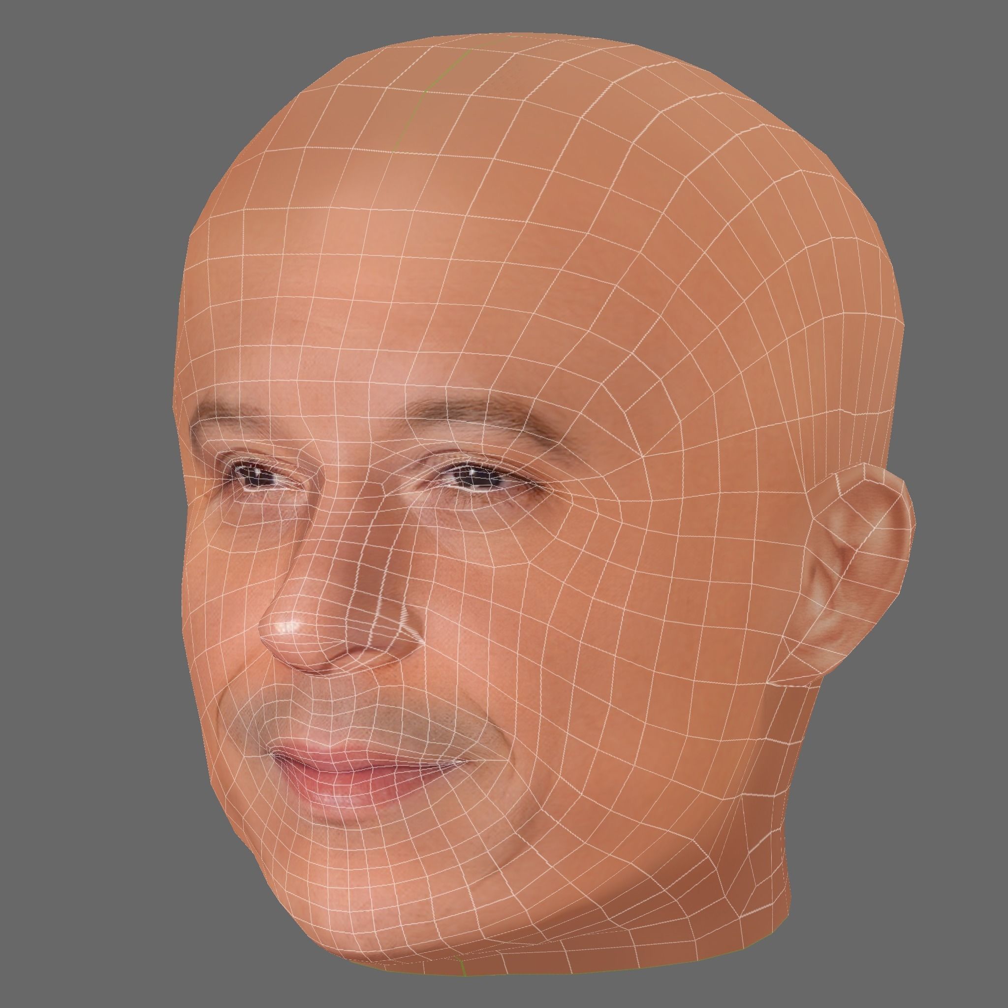 3D model Vin Diesel Head - Lowpoly head for game VR / AR / low-poly ...