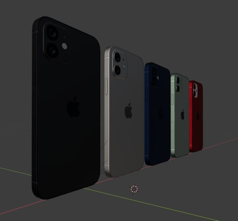 Iphone 12 Modeling Rendering 5color 3D model | CGTrader