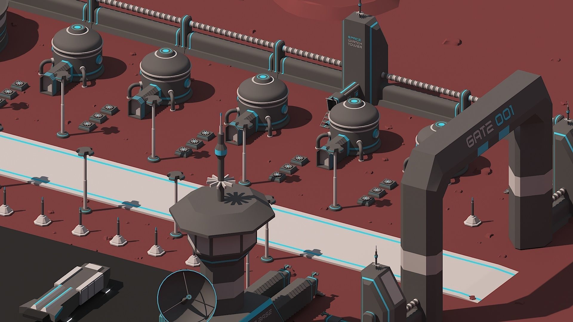 3D model LOW POLY SPACE BIG PACK UNITY AND FBX - PLEXUS GAME ASSETS VR ...