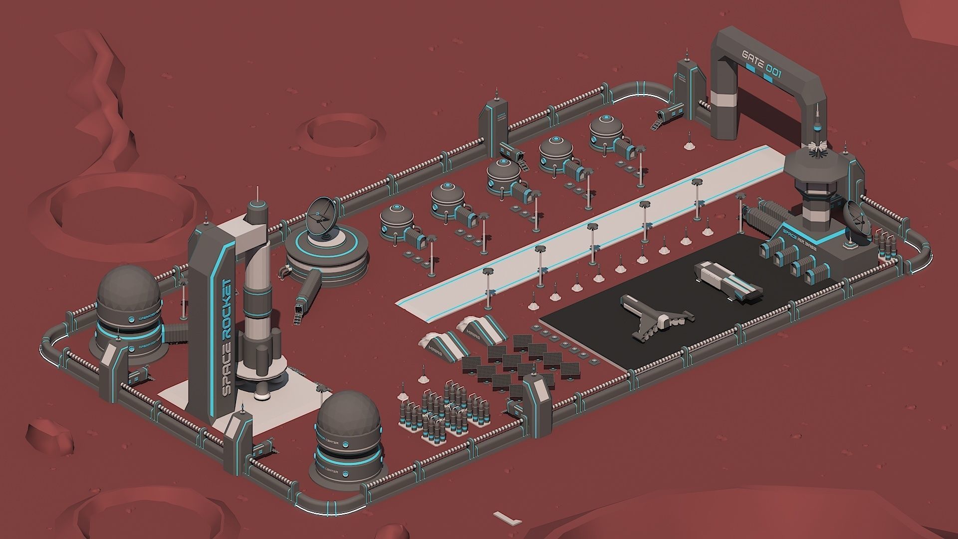 3D model LOW POLY SPACE BIG PACK UNITY AND FBX - PLEXUS GAME ASSETS VR ...