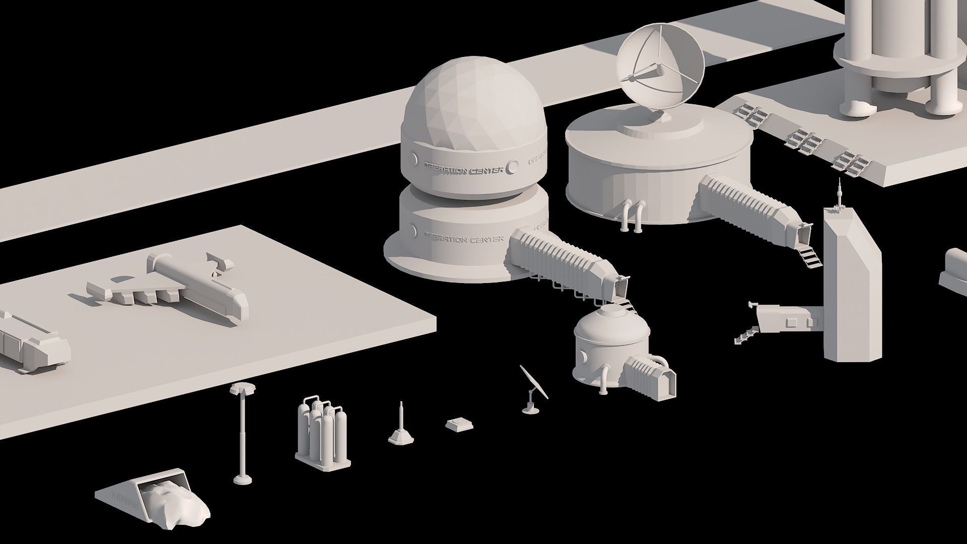 3D model LOW POLY SPACE BIG PACK UNITY AND FBX - PLEXUS GAME ASSETS VR ...