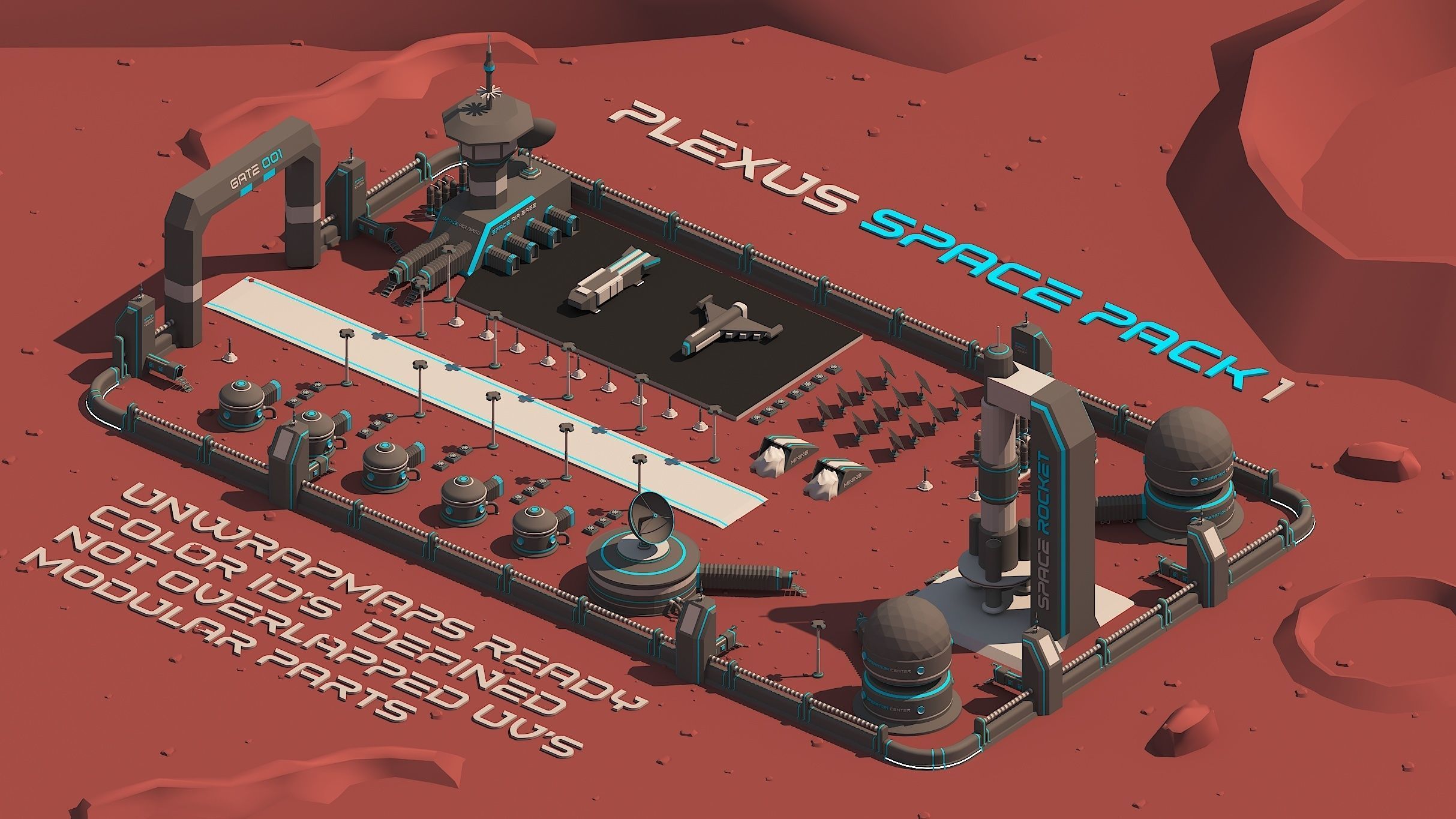 3D model LOW POLY SPACE BIG PACK UNITY AND FBX - PLEXUS GAME ASSETS VR ...