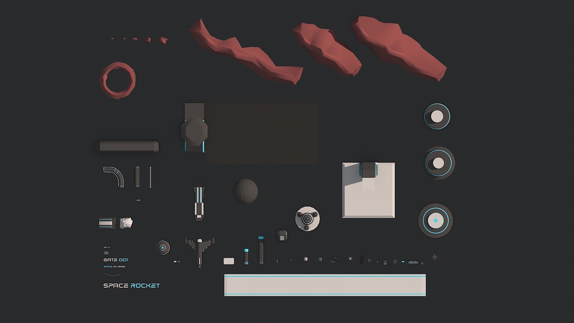 3D model LOW POLY SPACE BIG PACK UNITY AND FBX - PLEXUS GAME ASSETS VR ...