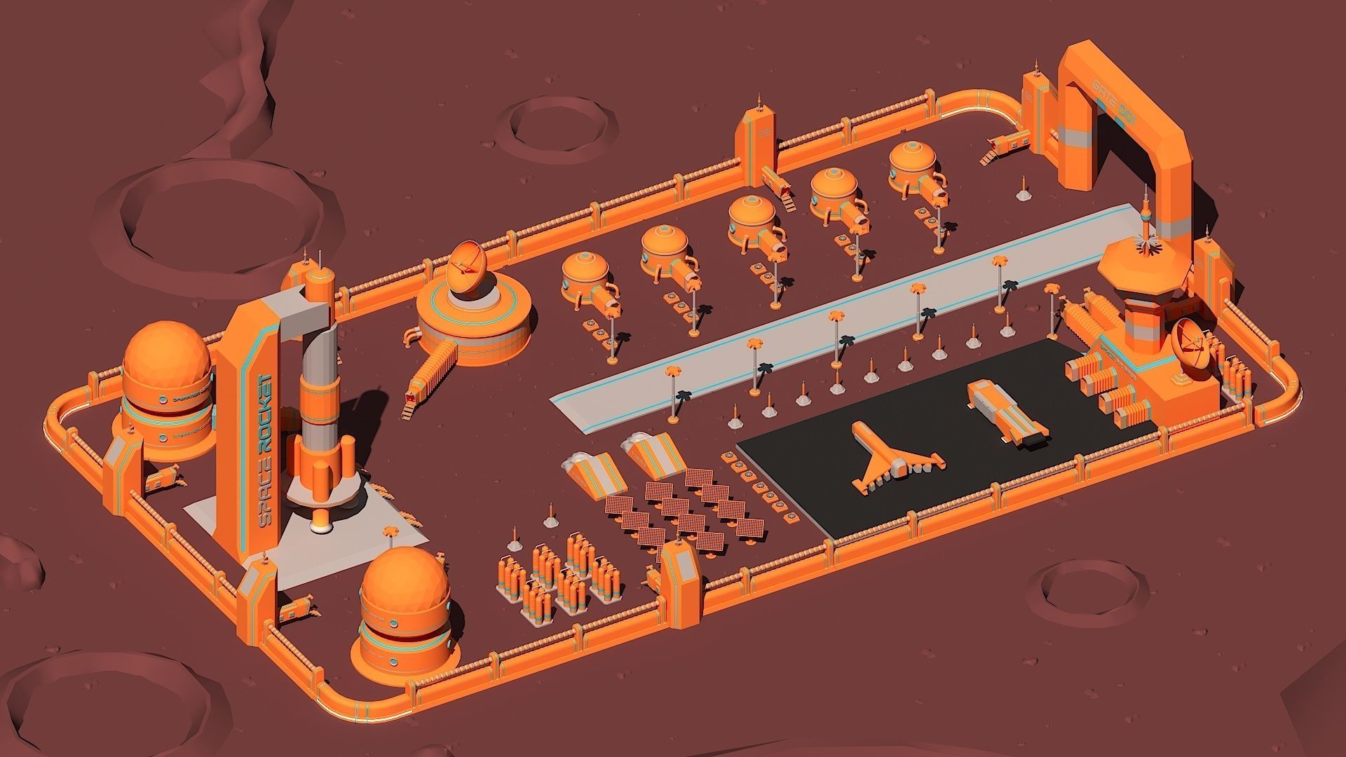 3D model LOW POLY SPACE BIG PACK UNITY AND FBX - PLEXUS GAME ASSETS VR ...