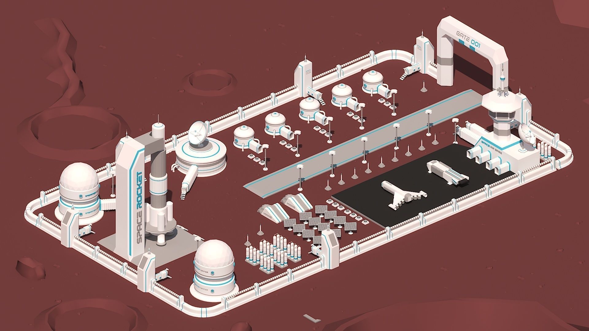 3D model LOW POLY SPACE BIG PACK UNITY AND FBX - PLEXUS GAME ASSETS VR ...