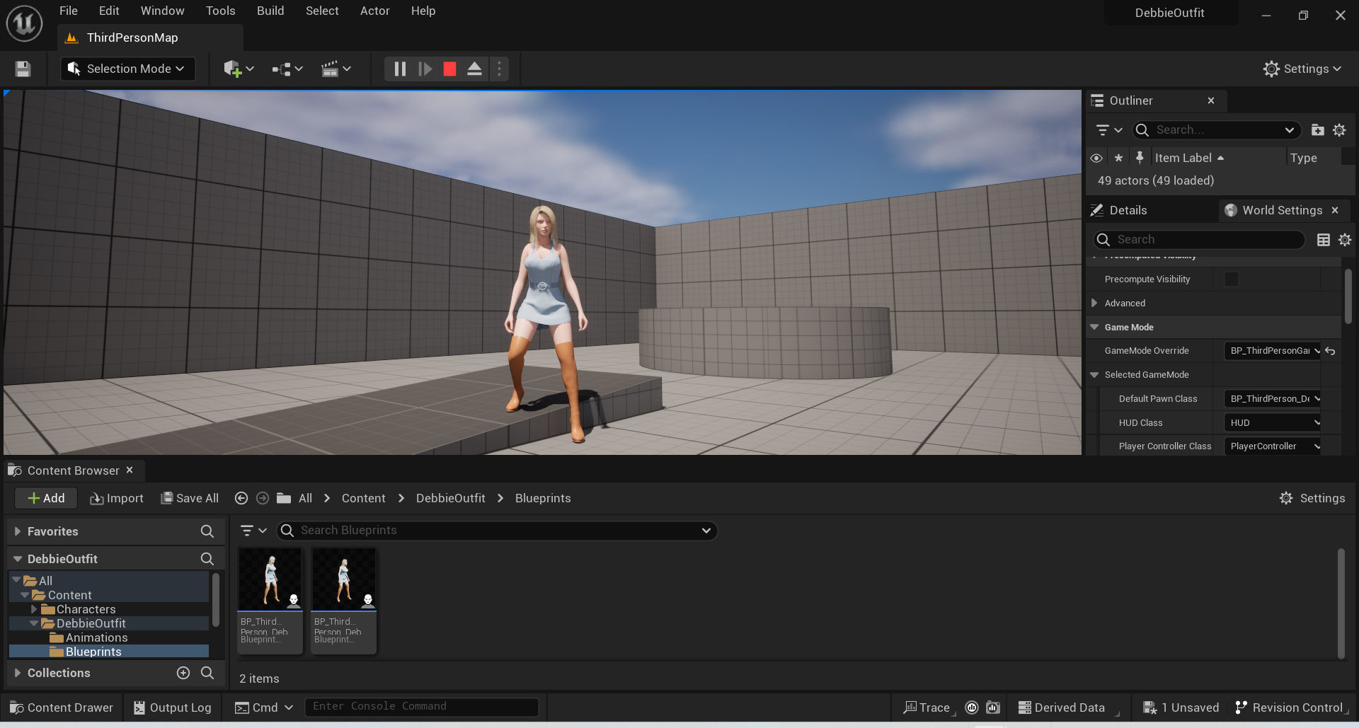 3D model Debbie - Female Character Base Mesh Version 3 VR / AR / low ...