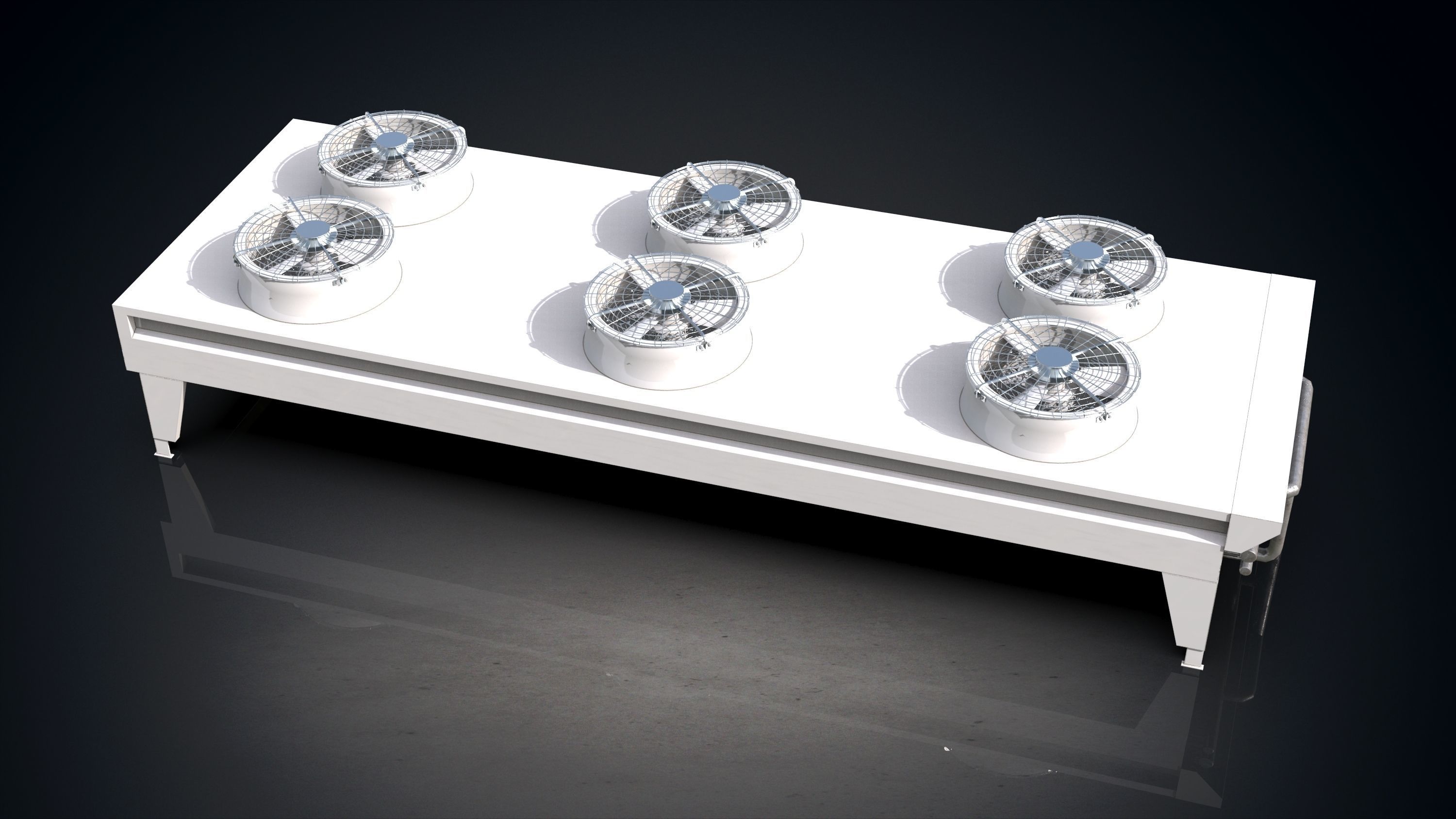Chiller stainless steel table with three pots 3D model | CGTrader