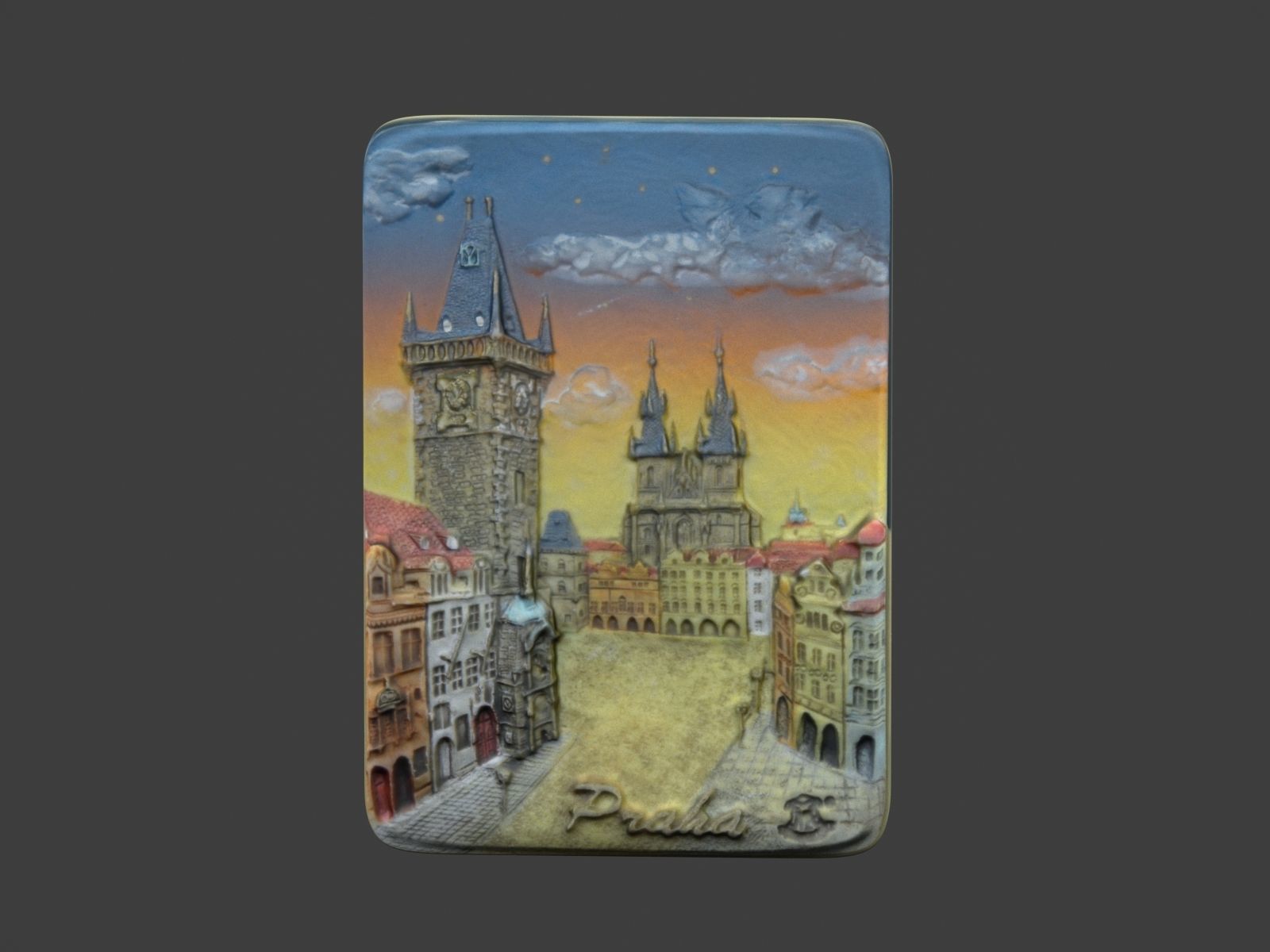Prague Magnet Souvenir 3D model 3D printable | CGTrader