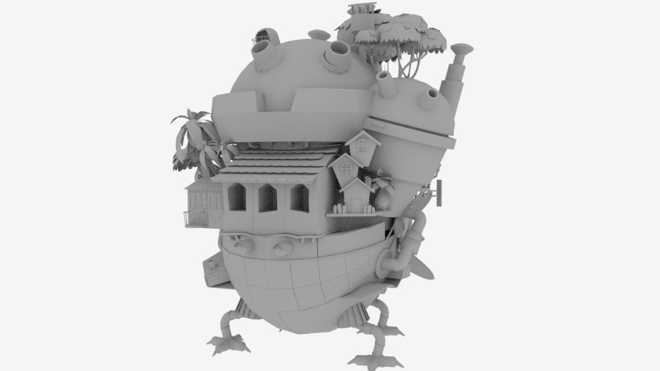 moving castle free 3D model | CGTrader
