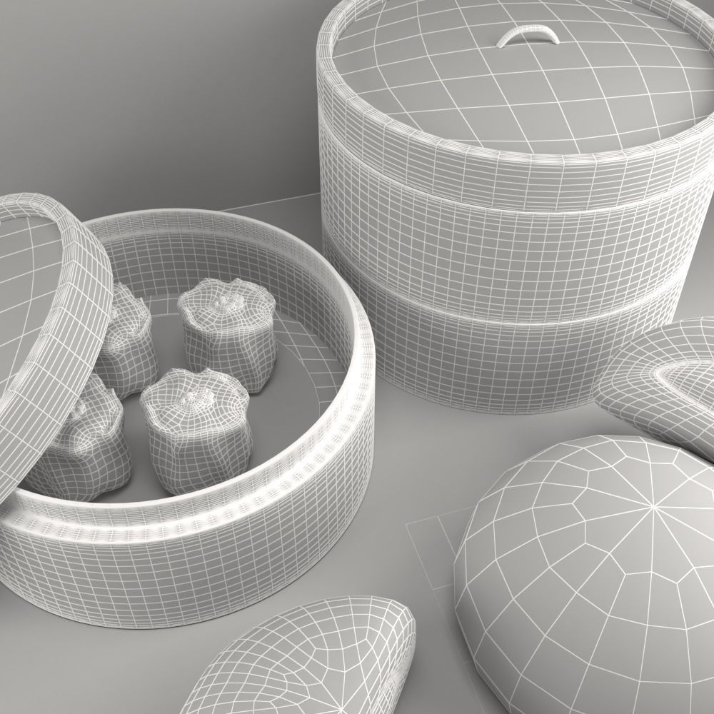 Dim Sum Chinese Delicacies free 3D model | CGTrader