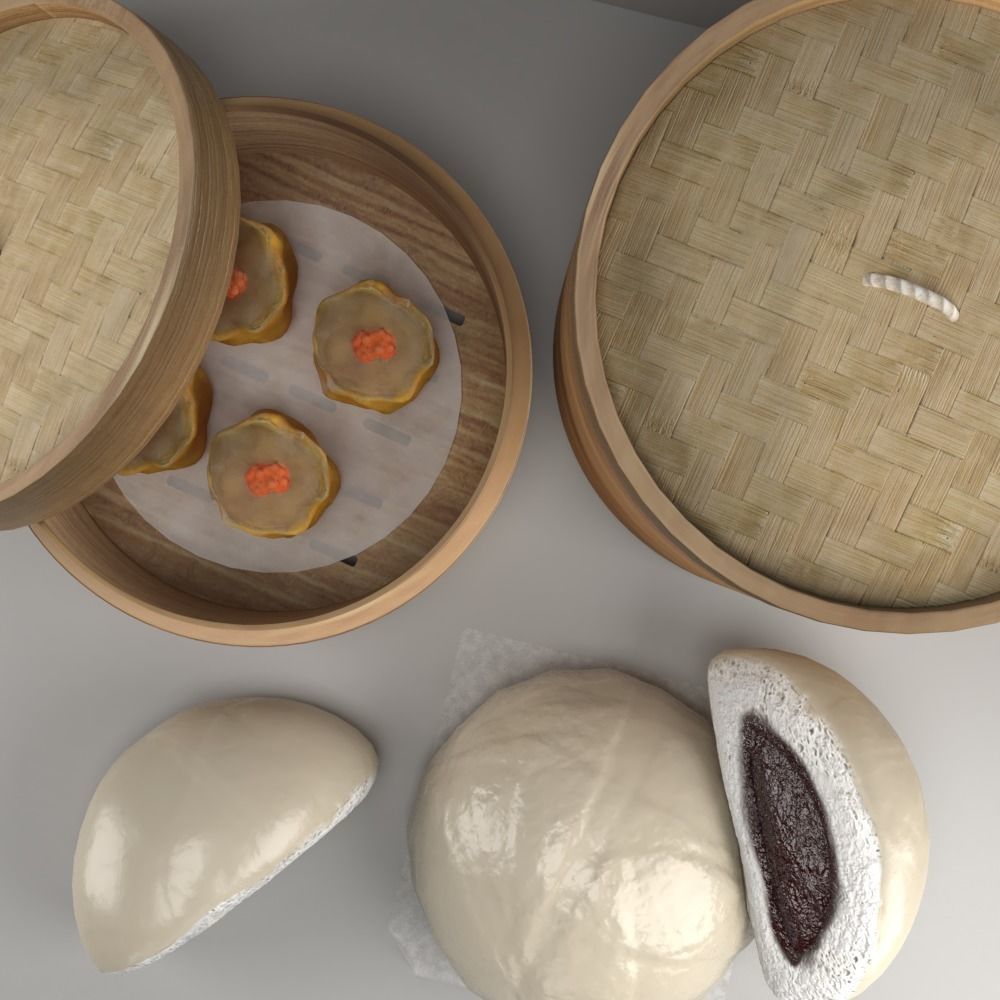 Dim Sum Chinese Delicacies free 3D model | CGTrader