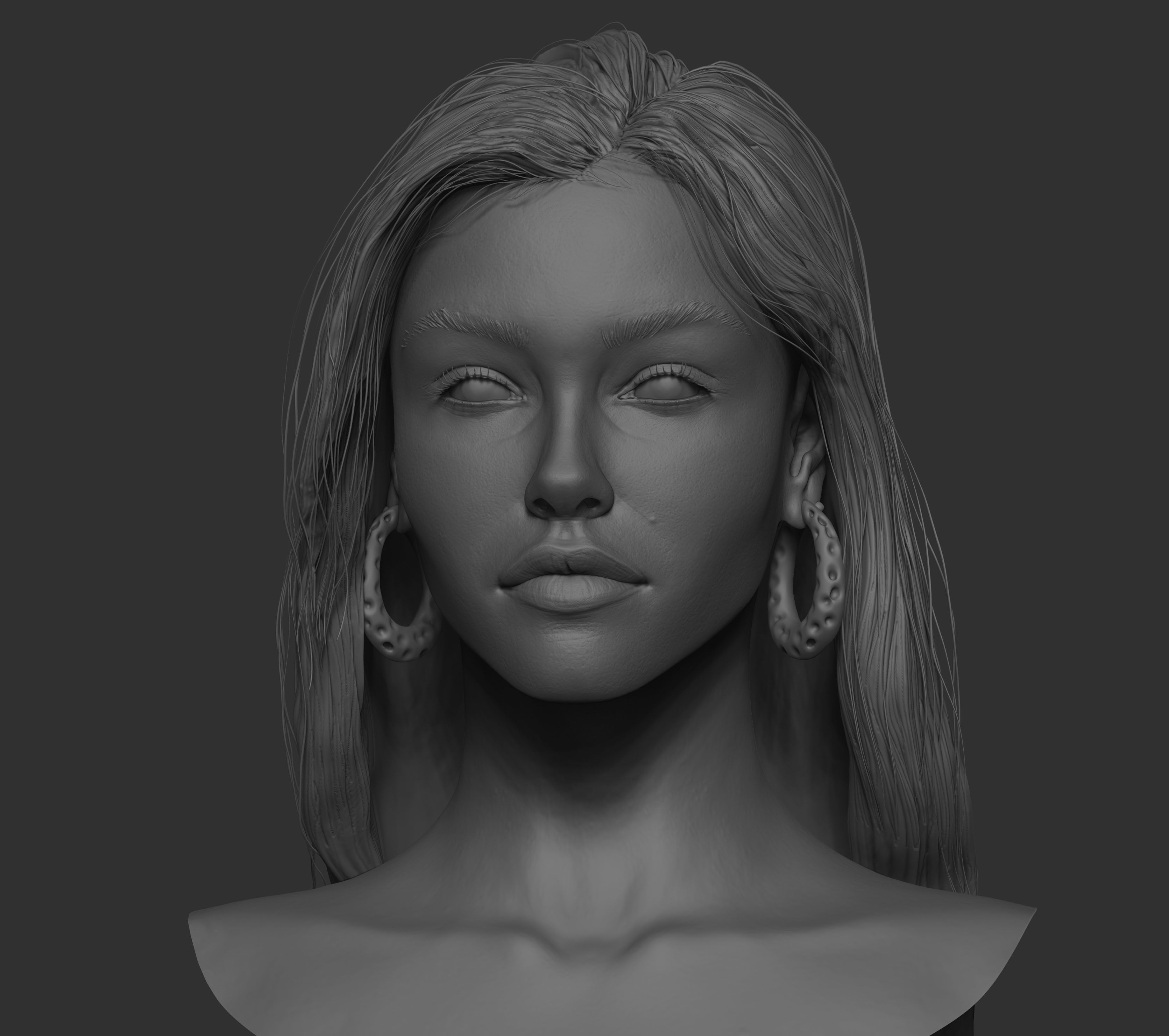 Female Head Base Sculpt 3D model | CGTrader