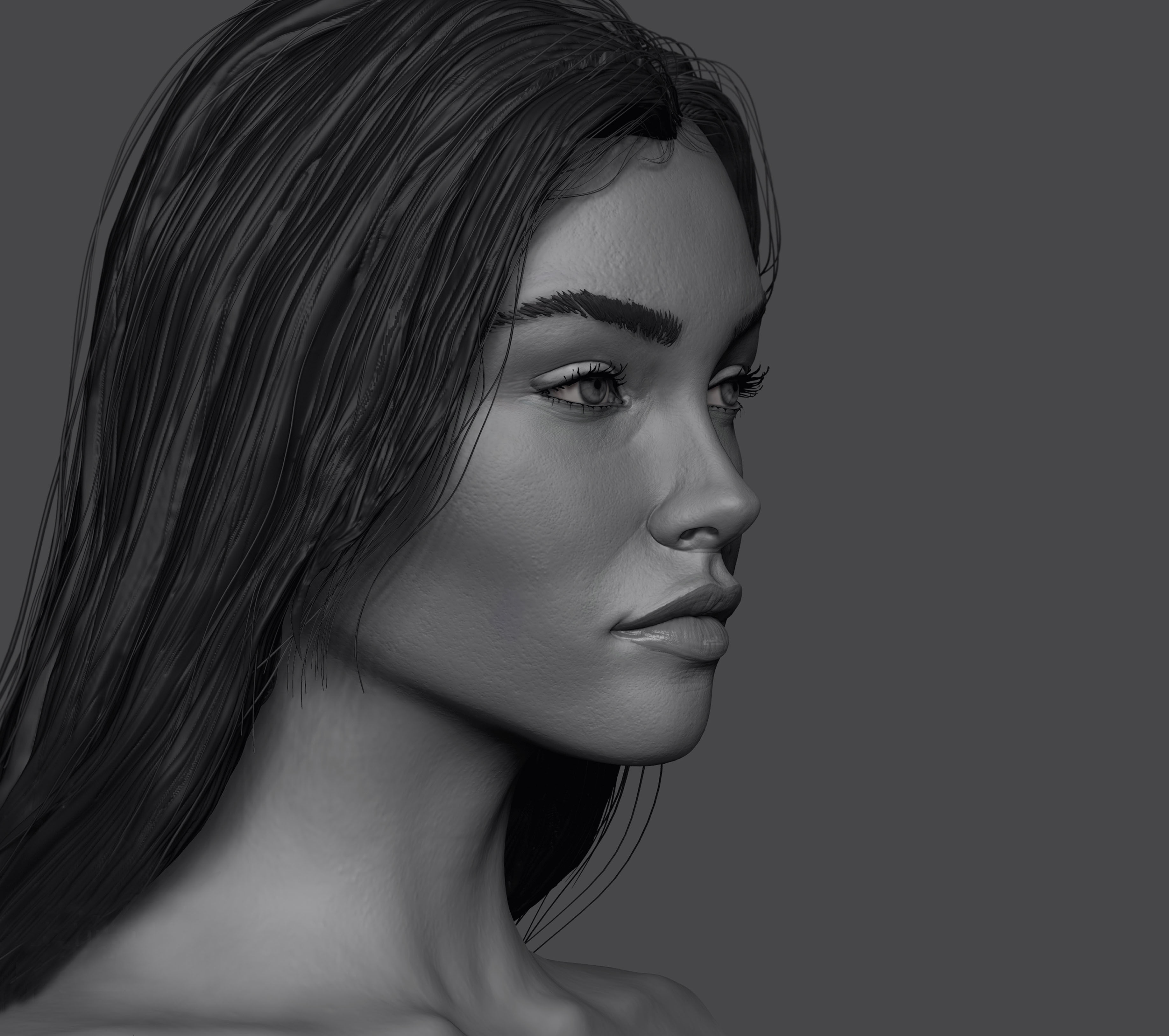 Female Head Base Sculpt 3D model | CGTrader