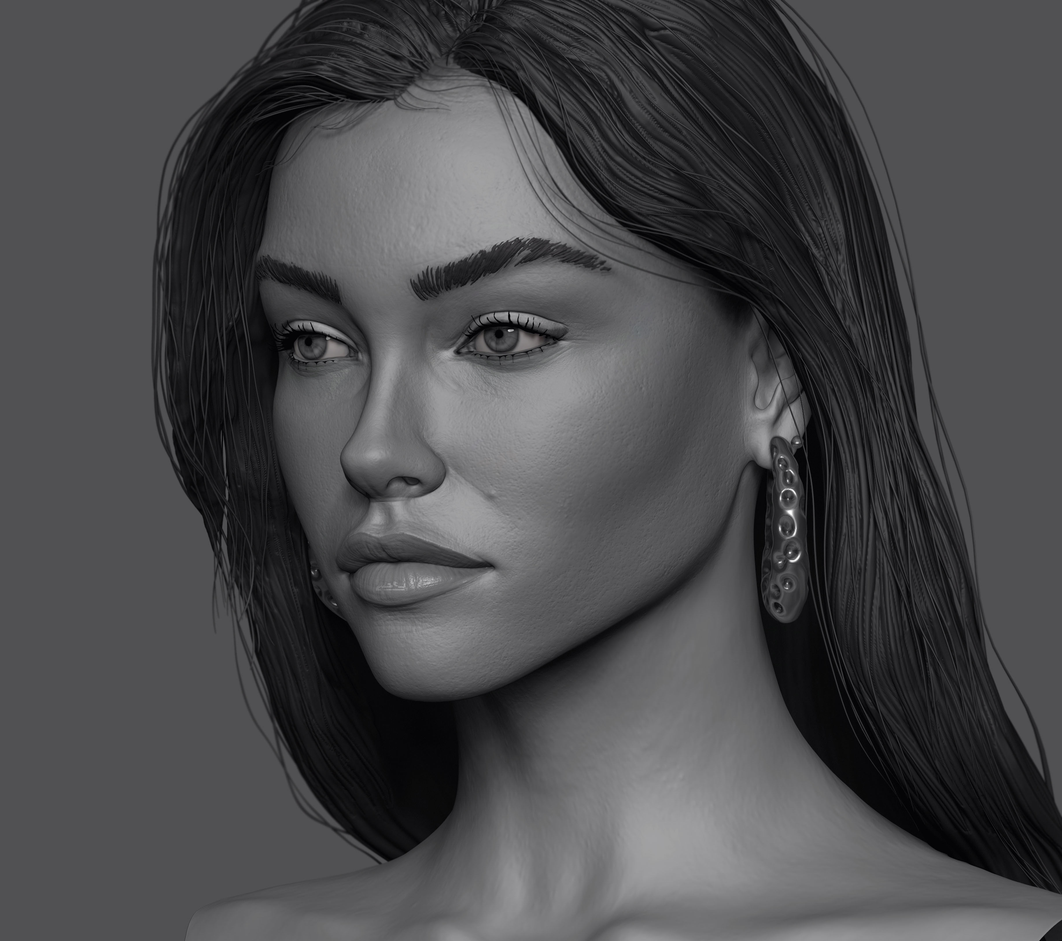 Female Head Base Sculpt 3D model | CGTrader