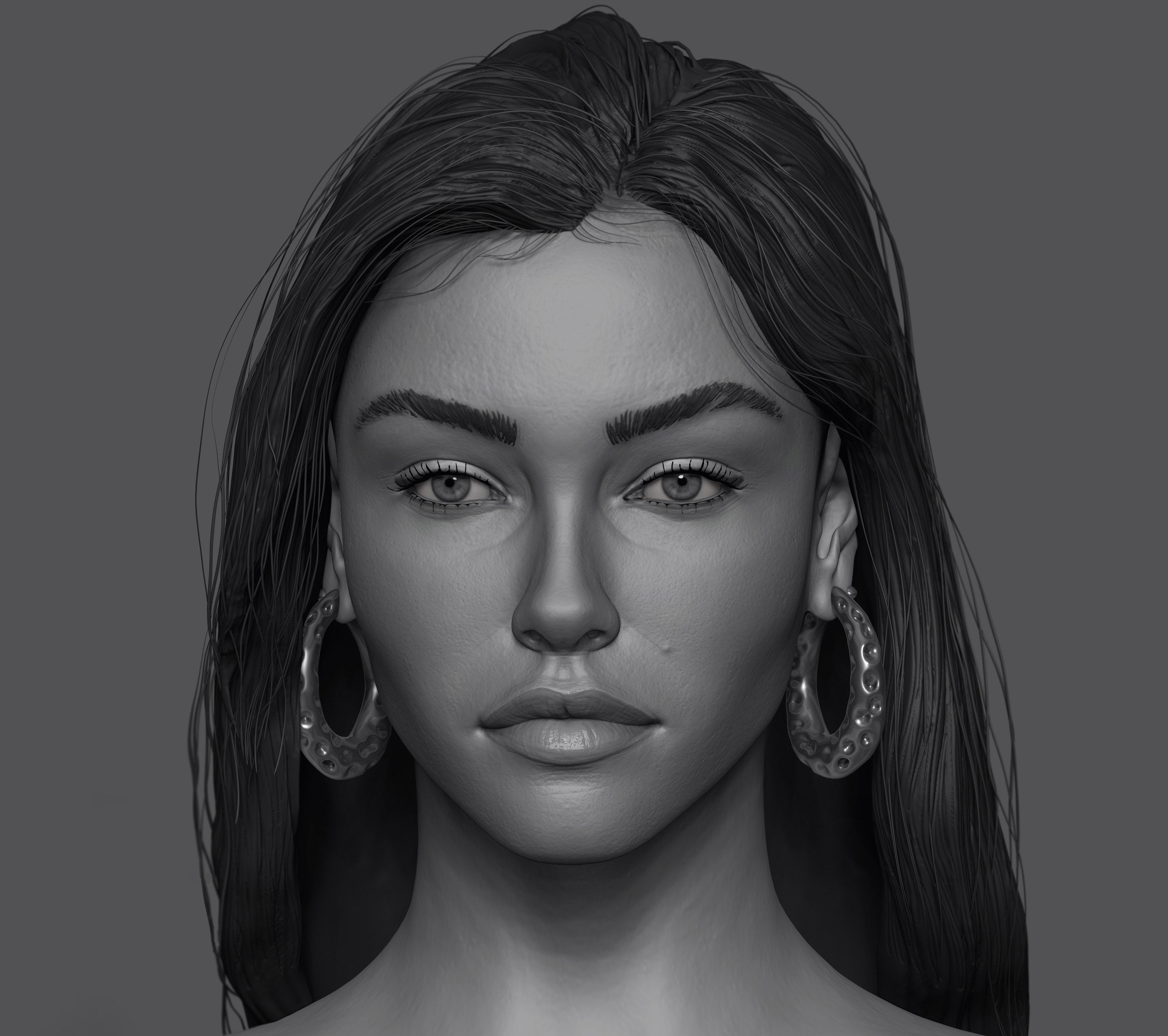 Female Head Base Sculpt 3D model | CGTrader