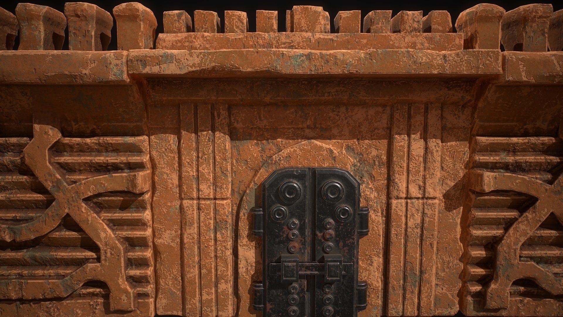 3D model Fantasy castle gate and wall modular VR / AR / low-poly | CGTrader