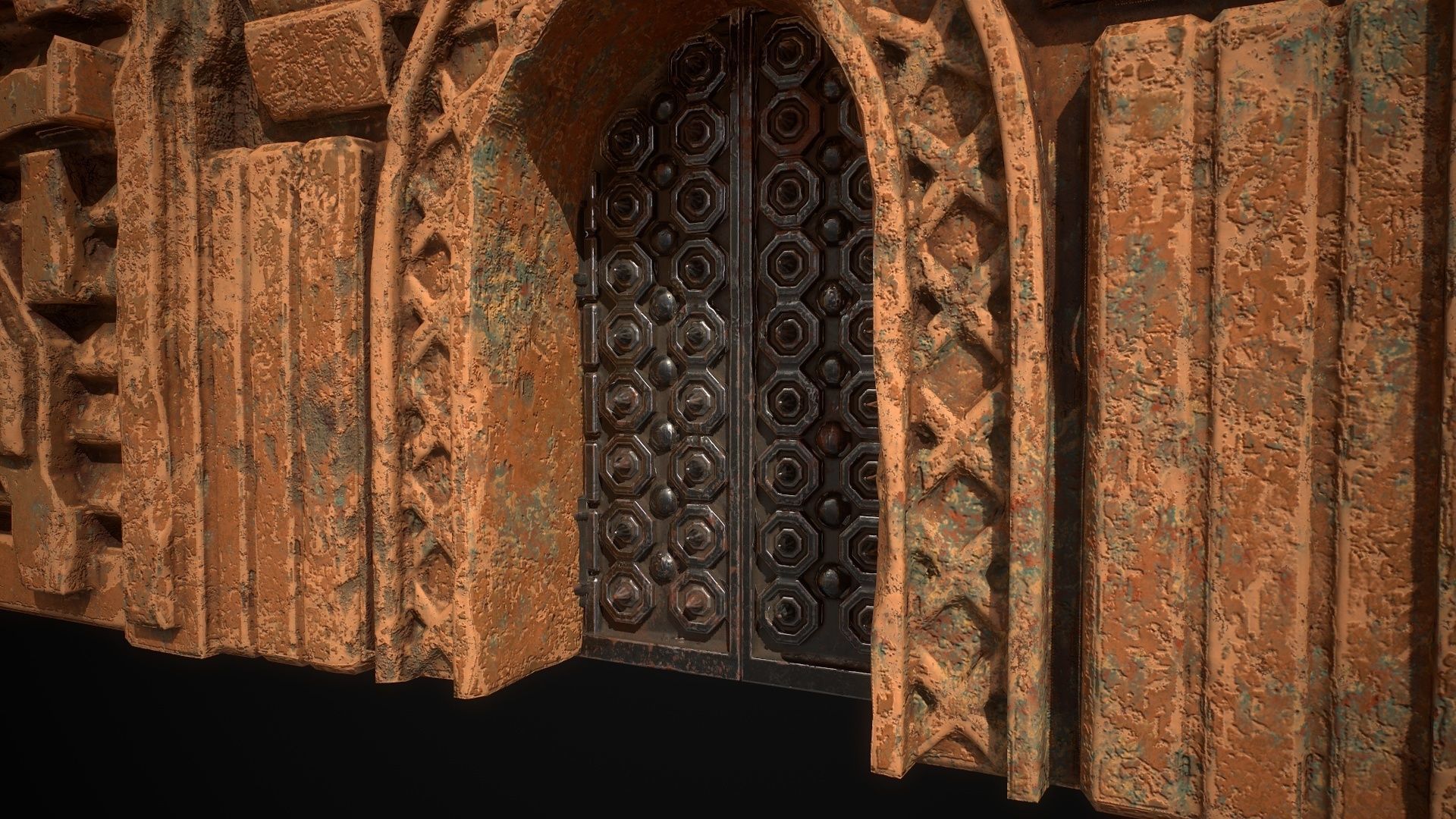 3D model Fantasy castle gate and wall modular VR / AR / low-poly | CGTrader