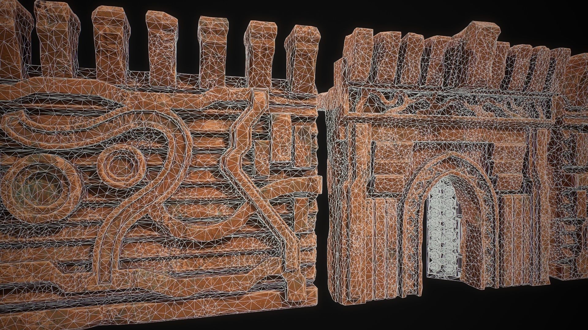 3D model Fantasy castle gate and wall modular VR / AR / low-poly | CGTrader