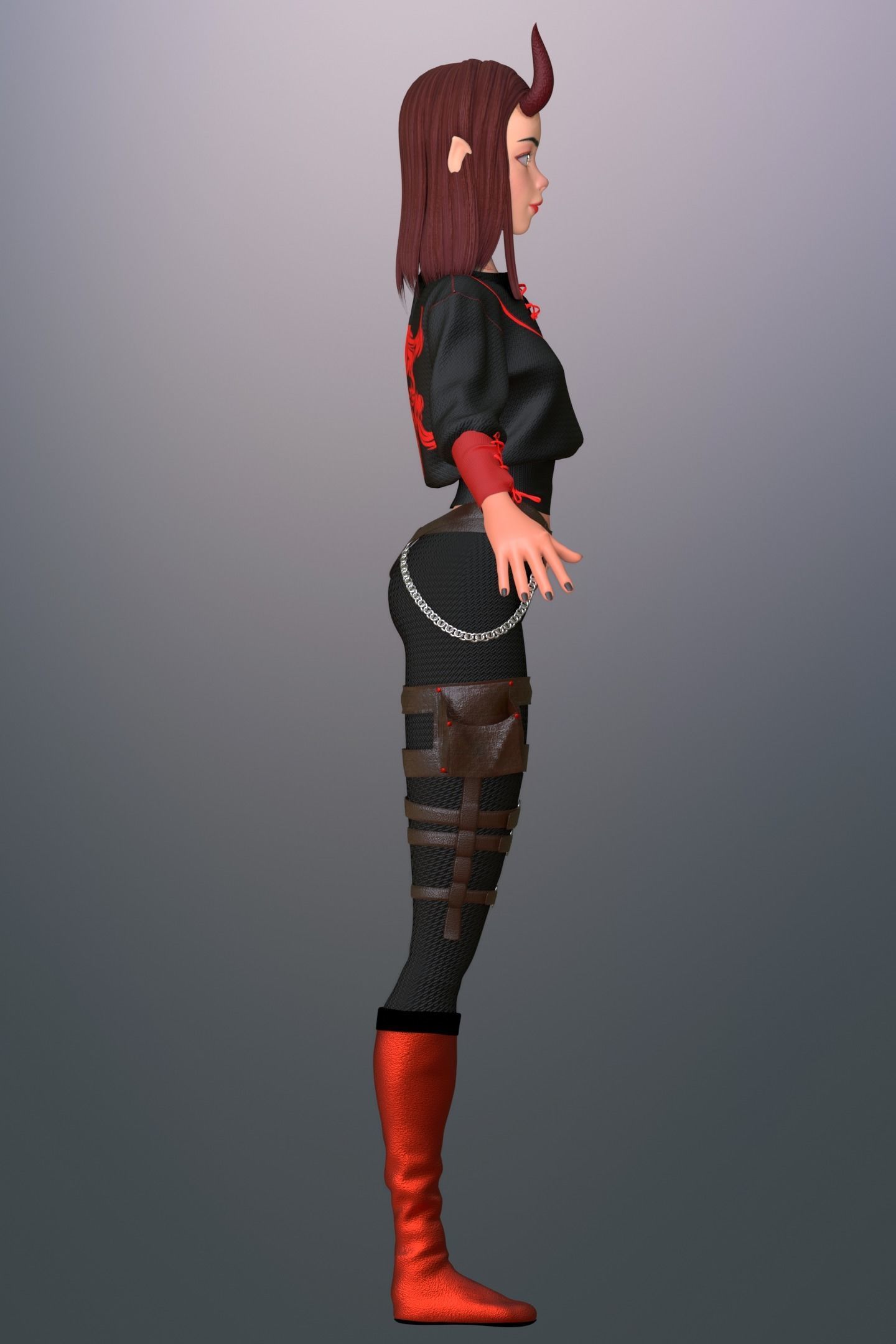 Cartoon Daemon Girl Character 3D Model 3D model | CGTrader