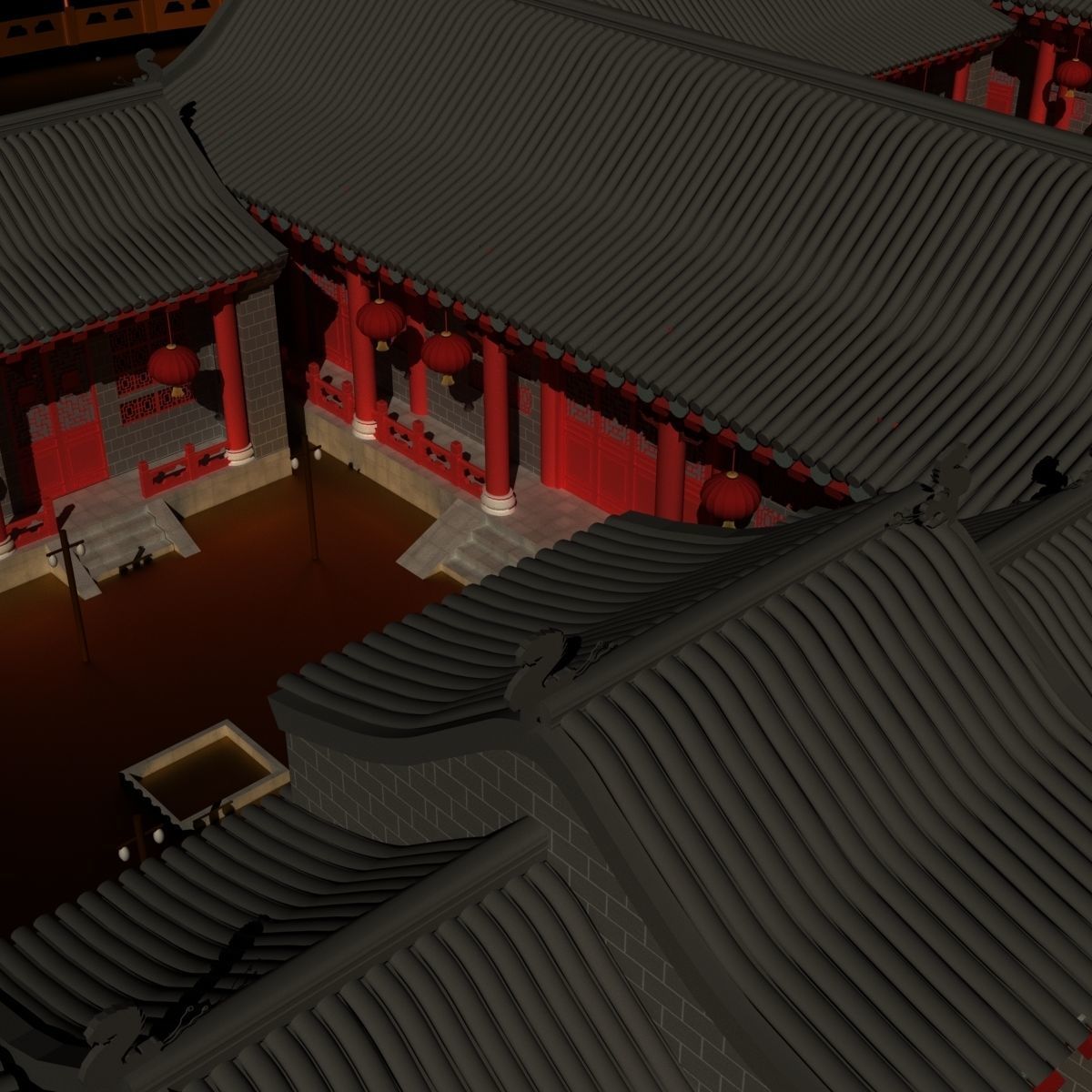 Chinese ancient courtyard house 3D model | CGTrader