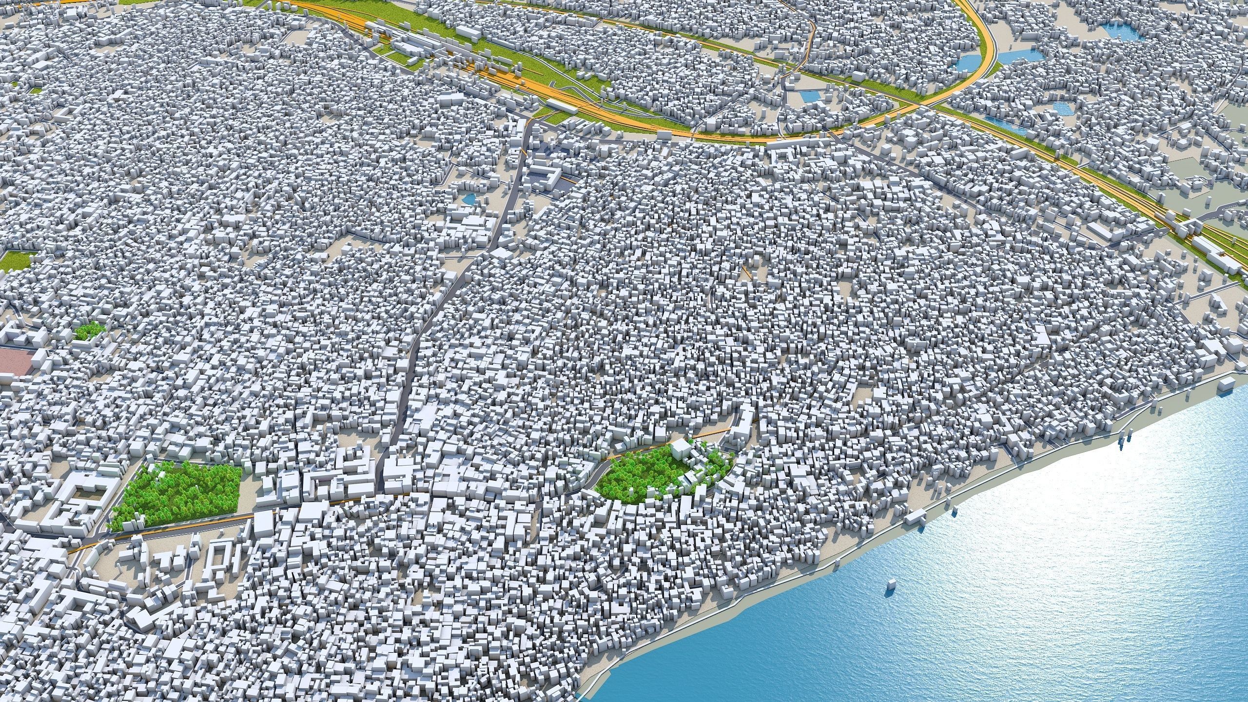 3D model Varanasi City Uttar Pradesh India 30km VR / AR / low-poly ...
