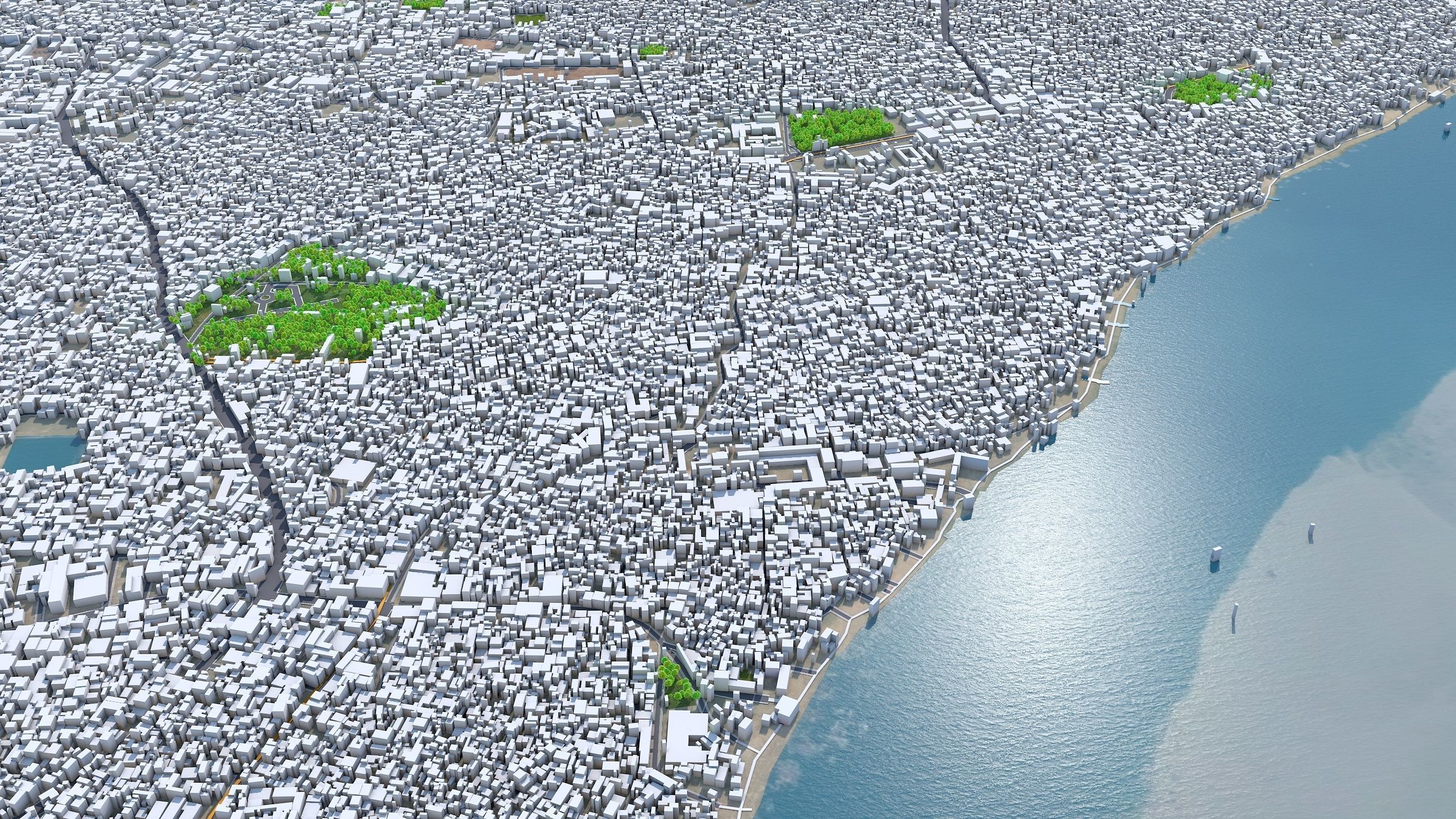 3D model Varanasi City Uttar Pradesh India 30km VR / AR / low-poly ...