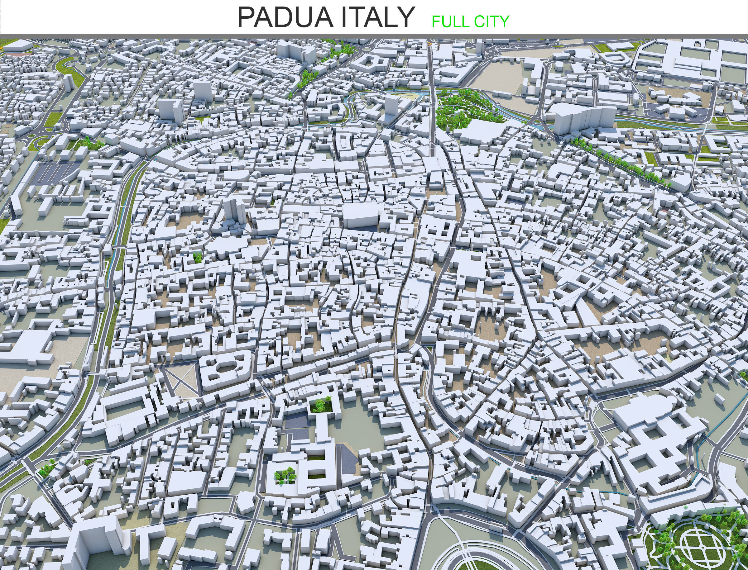 3D model Padua Italy 100km VR / AR / low-poly | CGTrader