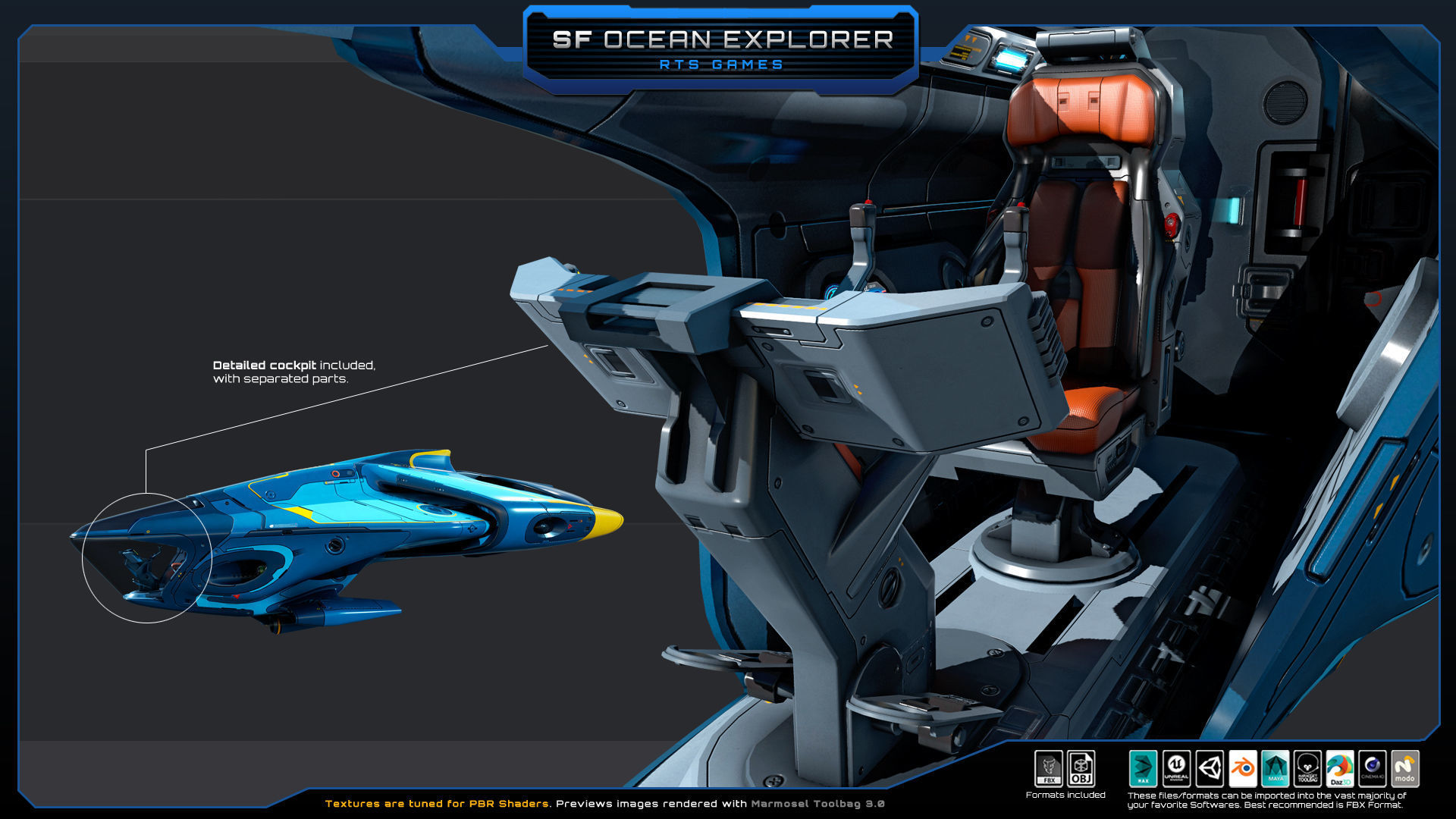 3D model SciFi - Ocean Explorer VR / AR / low-poly | CGTrader