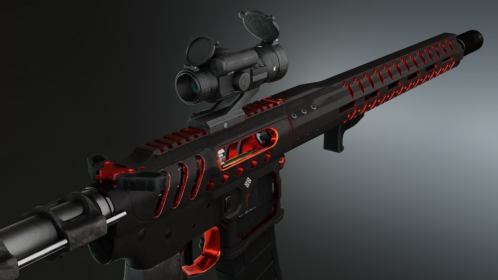 3D model Skeletonized AR15 Skelred VR / AR / low-poly | CGTrader