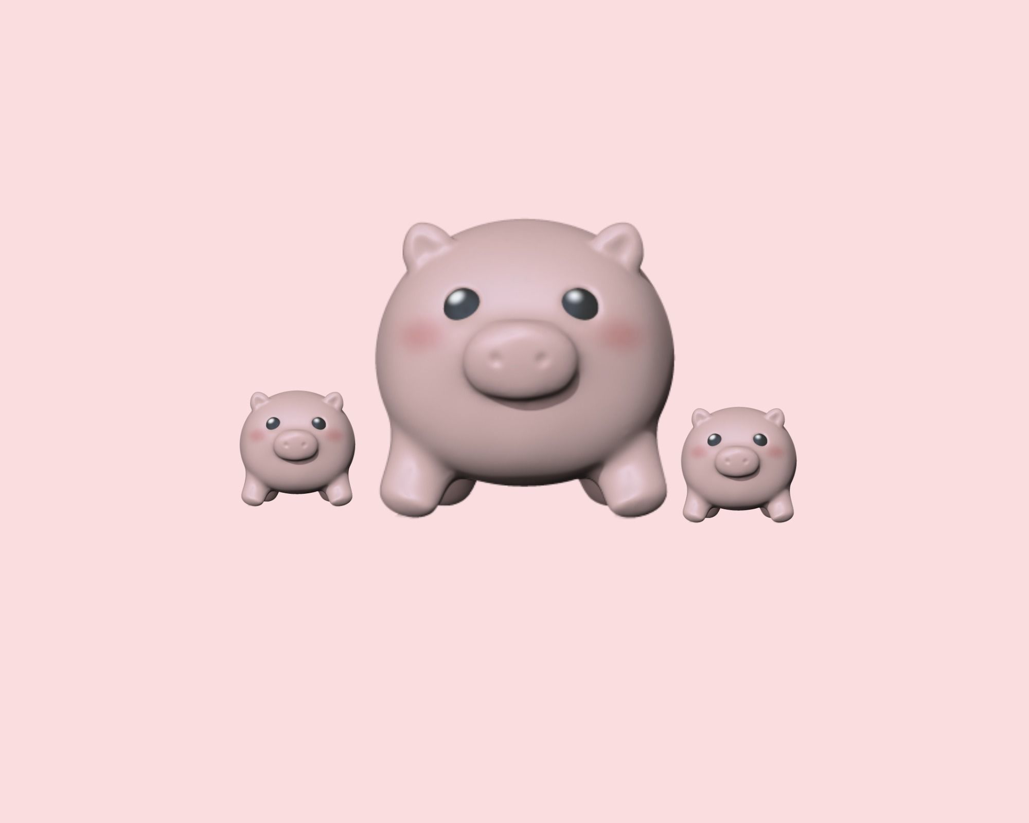 Cute Pig 3D model 3D printable | CGTrader