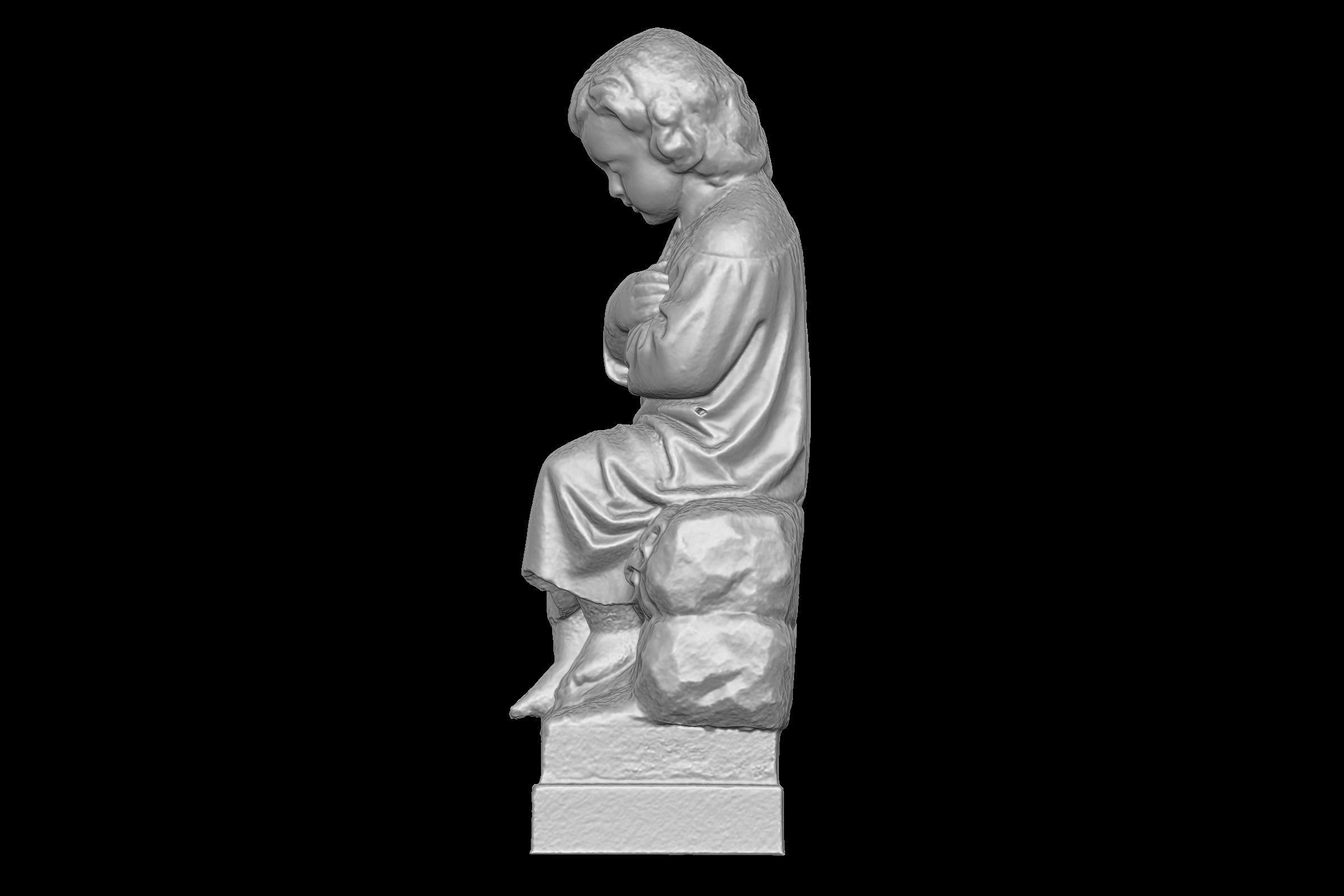 Old Funeral Sculpture Statue 3D model 3D printable | CGTrader